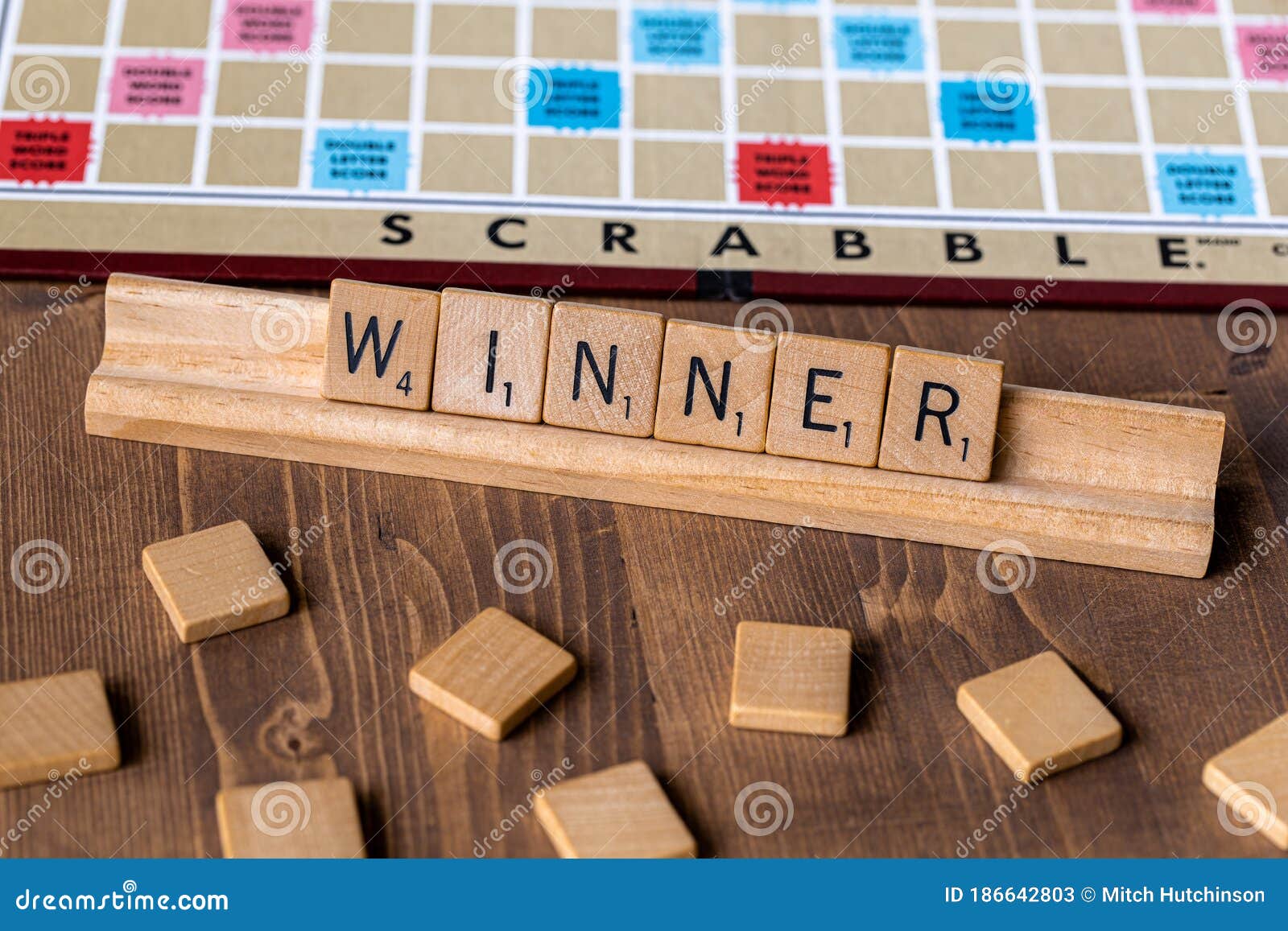 Scrabble Board Game with the Scrabble Tile Spelling `Winner` Editorial ...