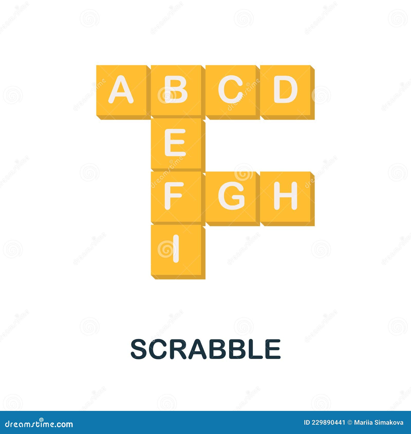 Scrabble Icon. Flat Sign Element from Table Games Collection. Creative ...