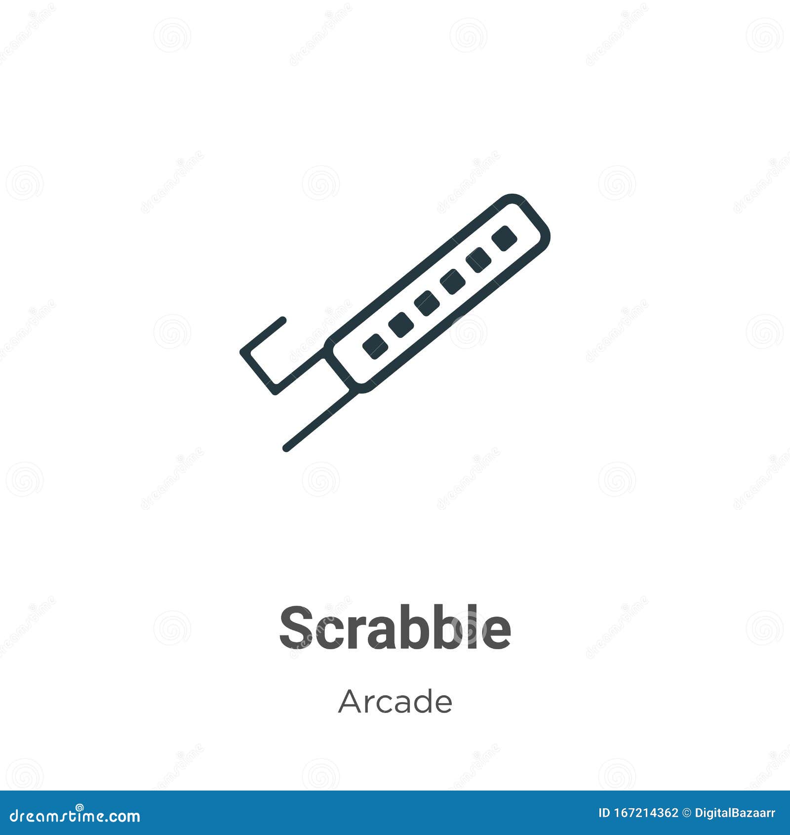 Scrabble Outline Vector Icon. Thin Line Black Scrabble Icon, Flat ...