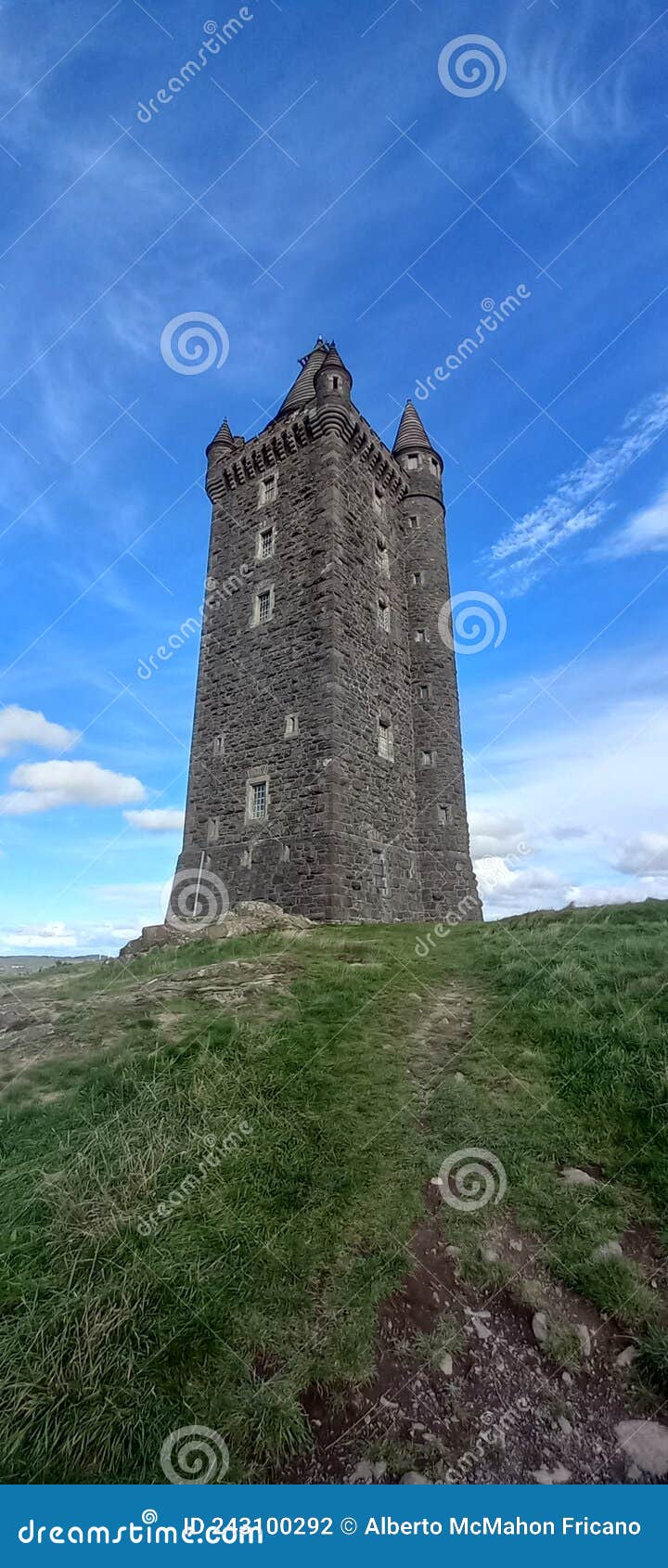 Scrabo tower Ards stock photo. Image of monastery, landmark - 243100292