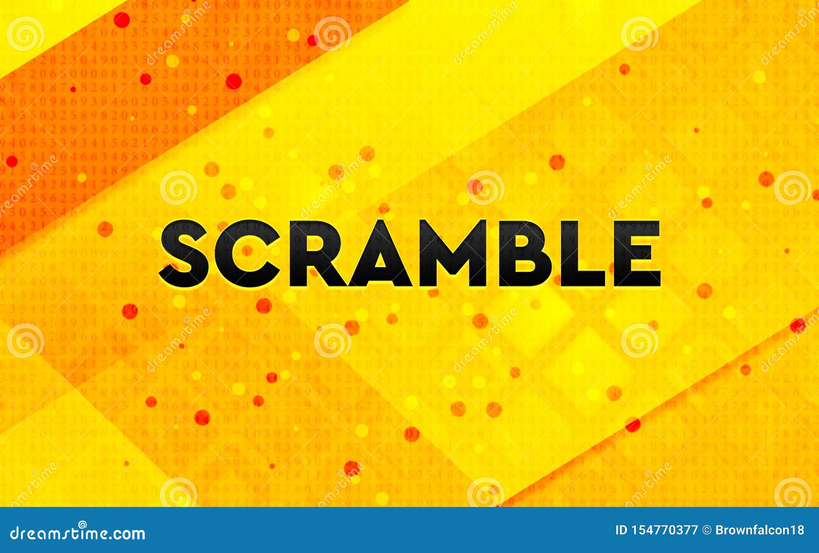 Scramble Abstract Digital Banner Yellow Background Stock Illustration ...