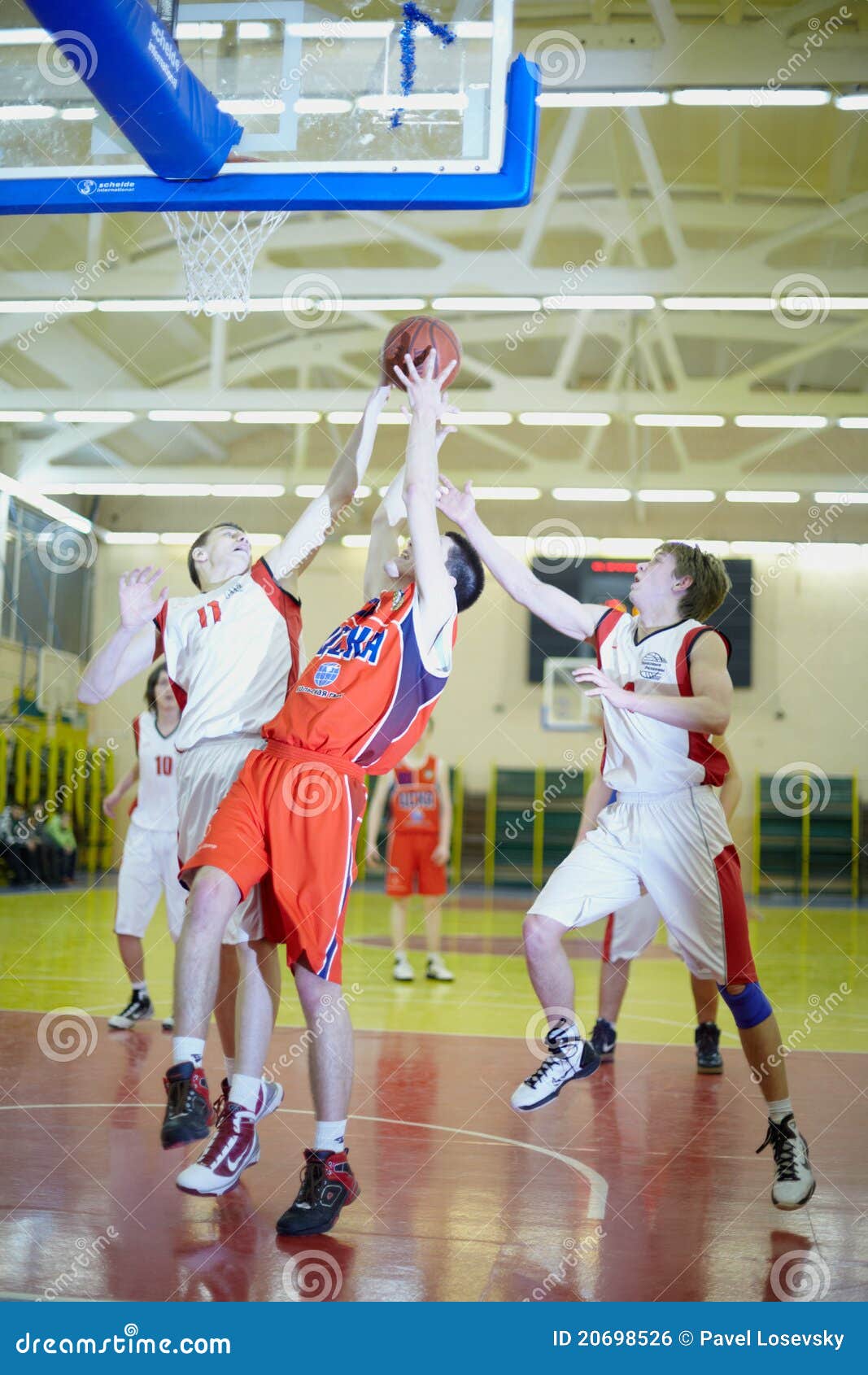 Scramble for Ball Under Basket in Game Editorial Photo - Image of blue ...