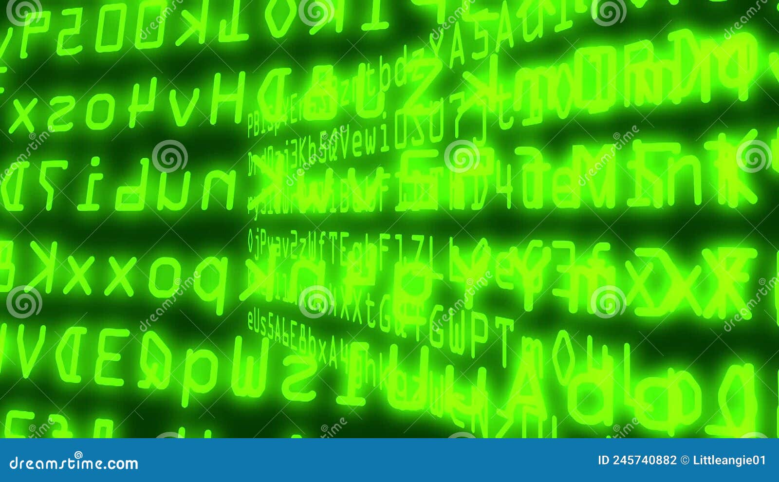 Scrambled Data Animation on Green Background Stock Footage - Video of ...