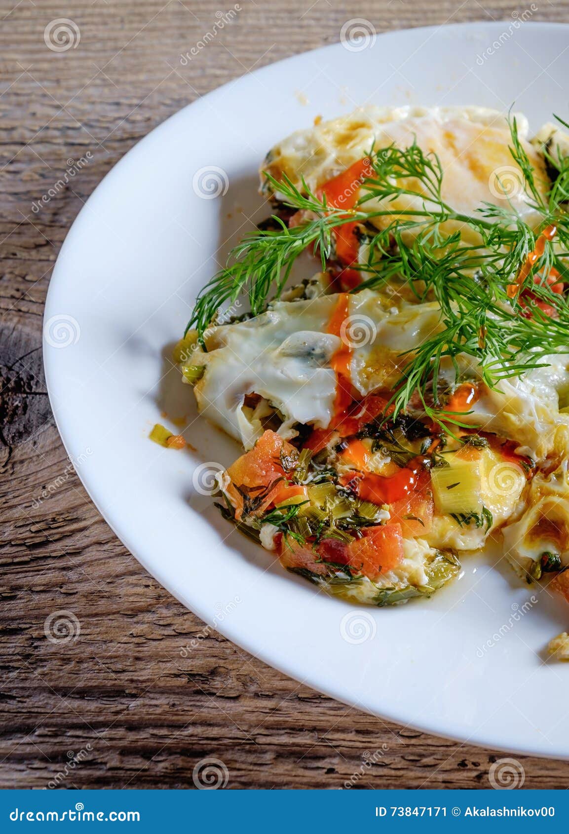Scrambled egg tree stock image. Image of garlic, cheese - 73847171