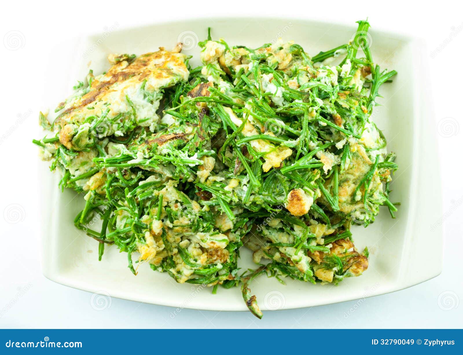 Scrambled Eggs with Herbs. Vegetable Omelet Stock Image - Image of ...