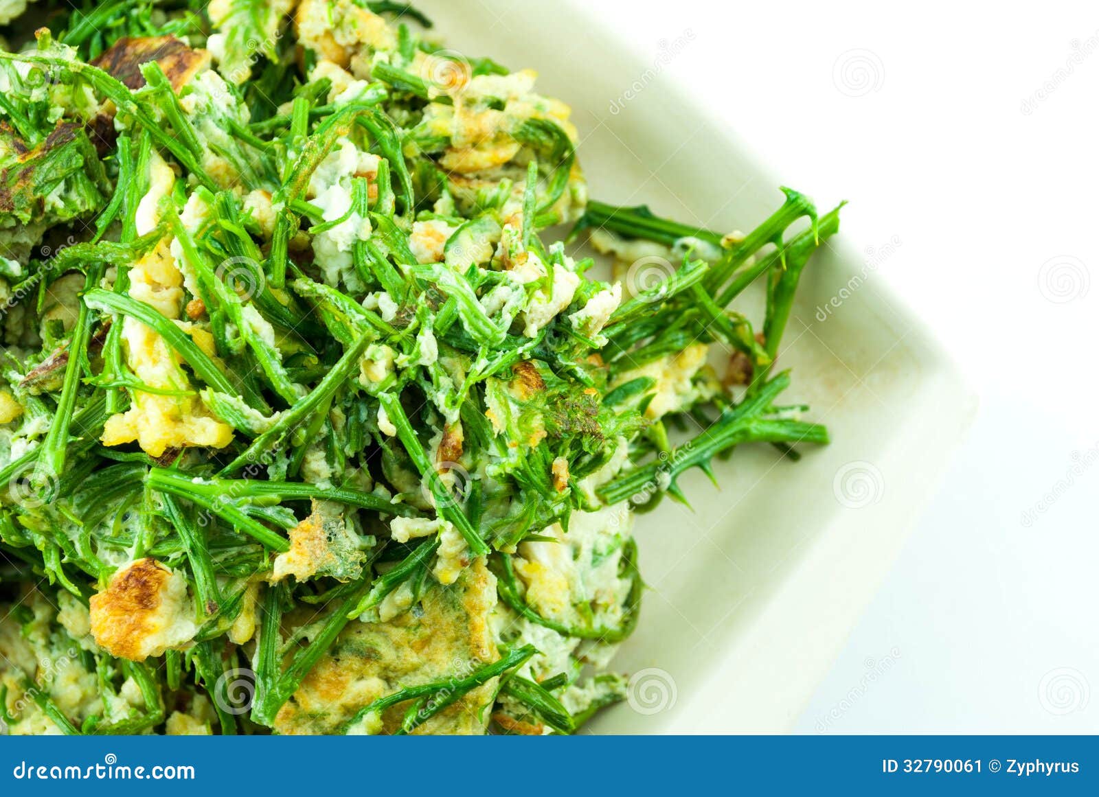 Scrambled Eggs with Herbs. Vegetable Omelet Stock Image - Image of ...