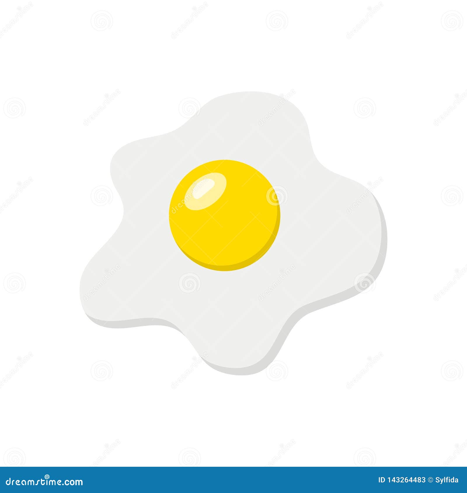 Scrambled Eggs Isolated On White Background Fried Eggs Vector