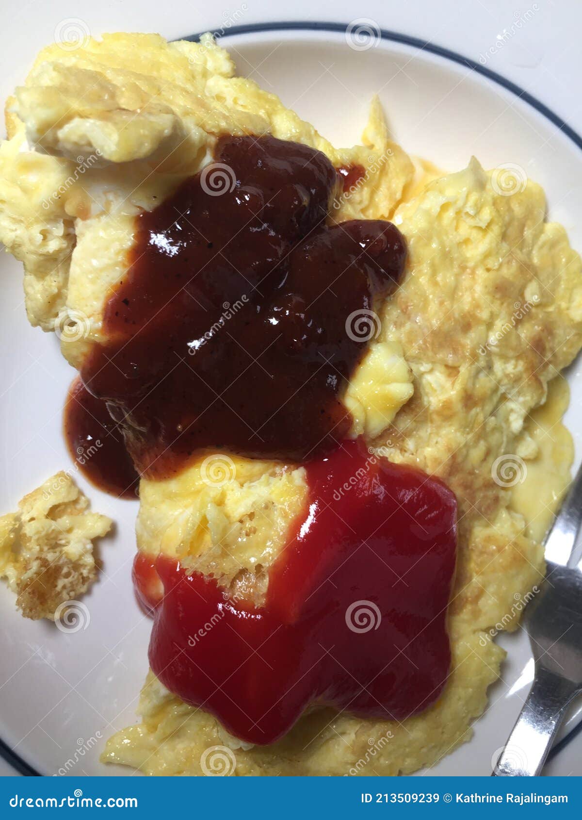 Scrambled Eggs & Milo stock image. Image of plate - 213509239
