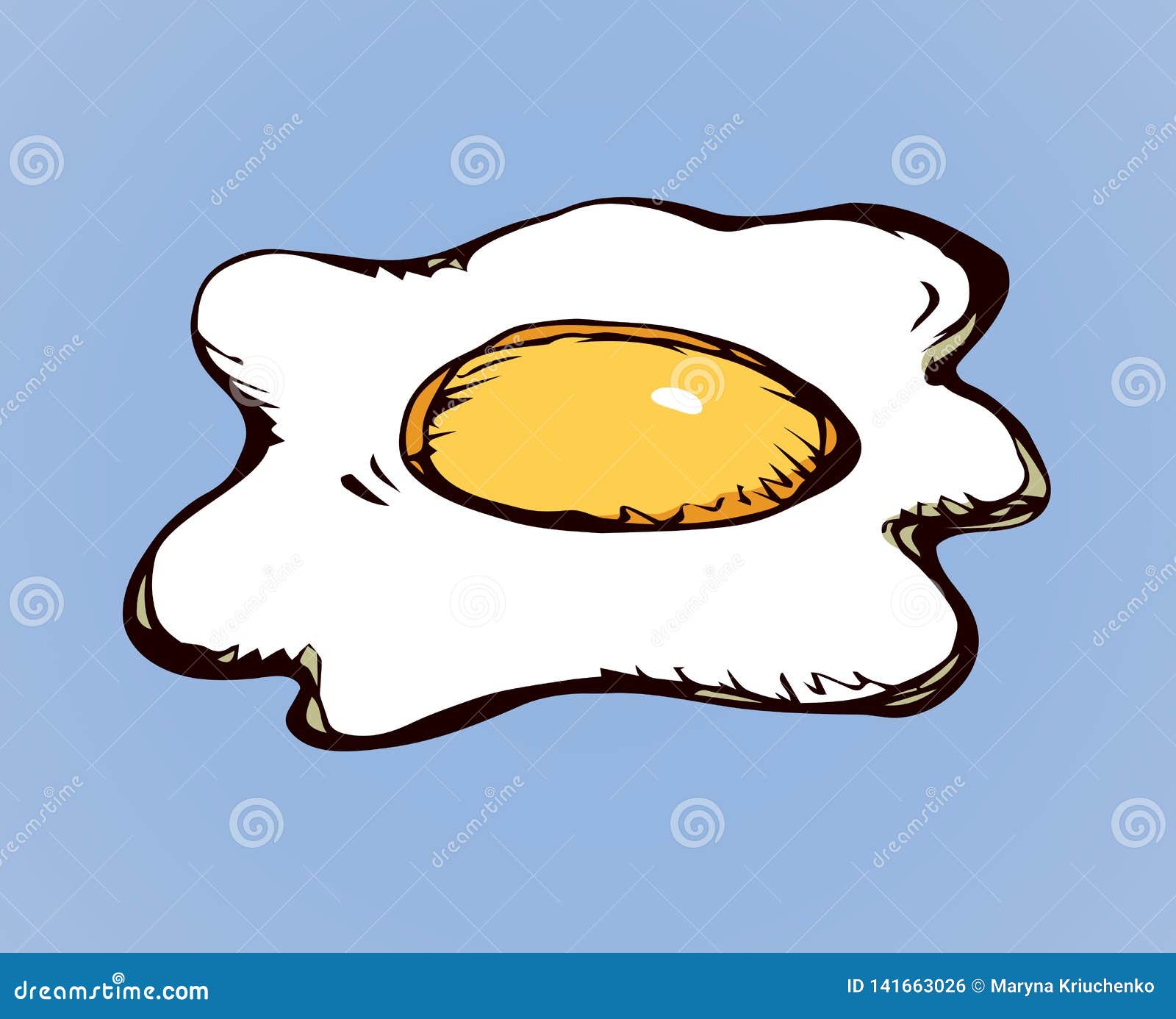 Scrambled Eggs Vector Drawing Stock Vector Illustration Of Backdrop