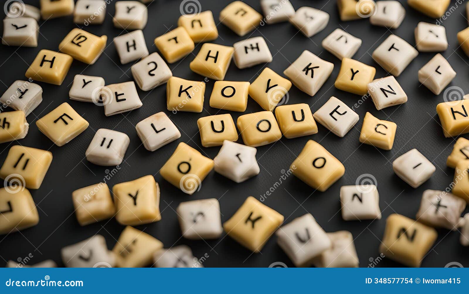 Scrambled Letters on a Black Background Stock Illustration ...