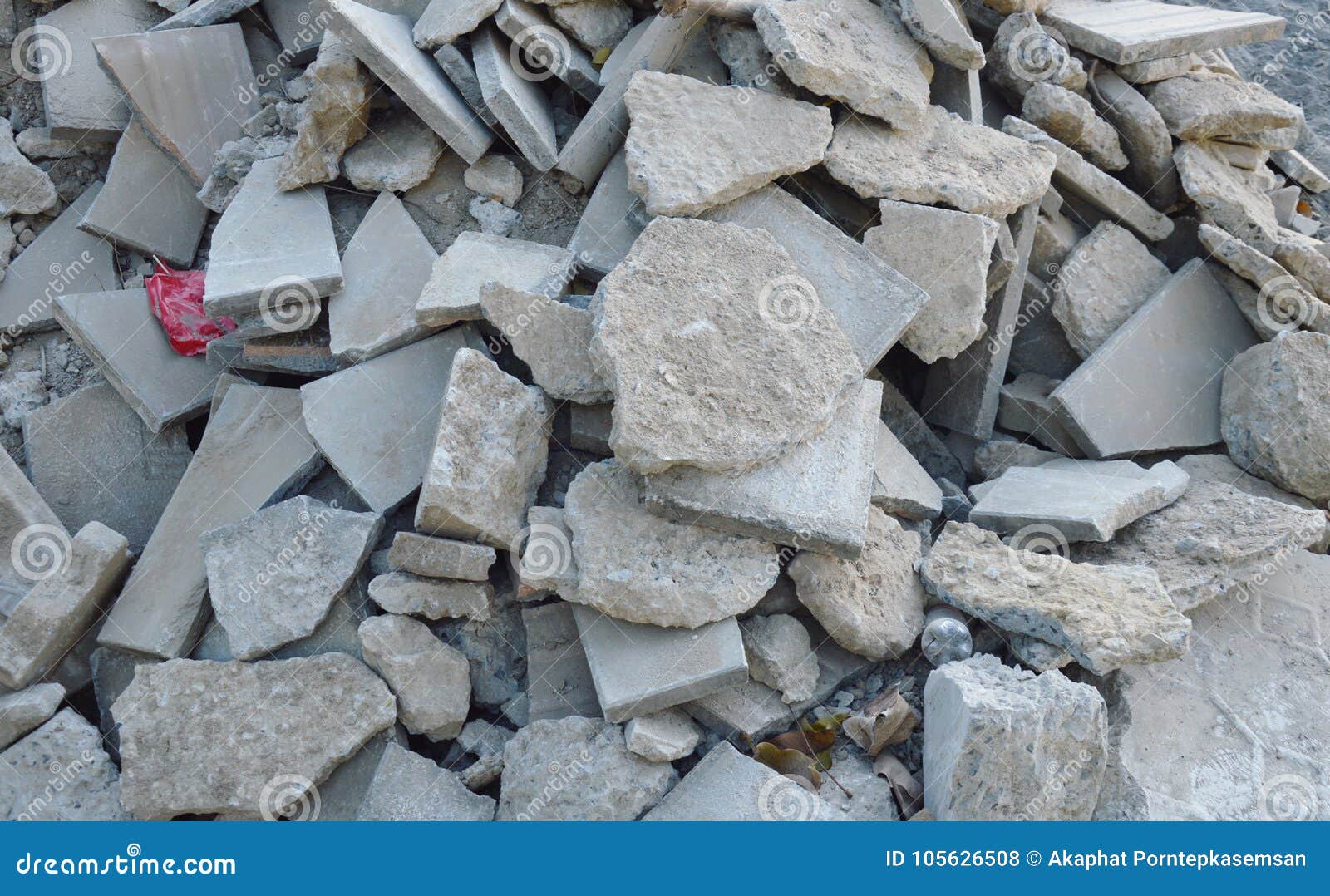 Scrap of Brick from Destruction Building on Ground Stock Photo - Image ...