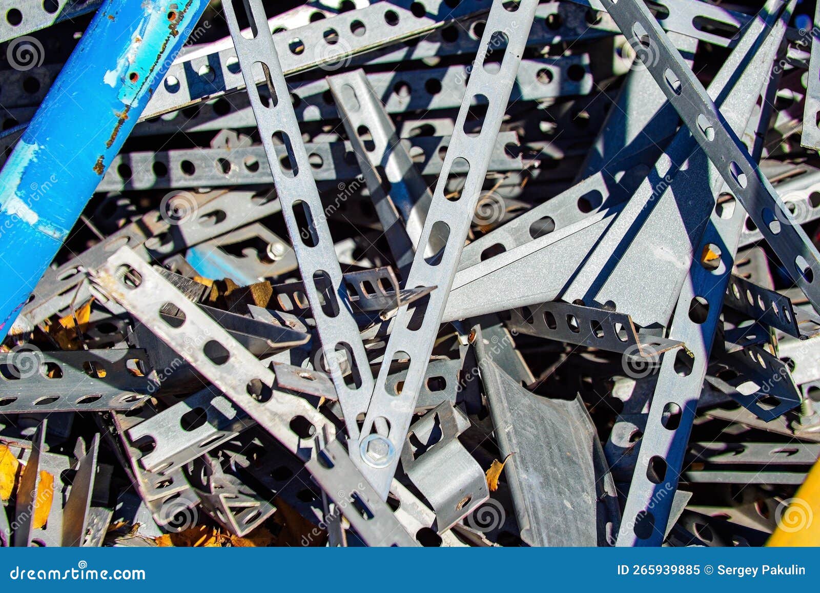 Scrap. Close-up of Construction Metal Waste Dump. Pile of Pipes and ...