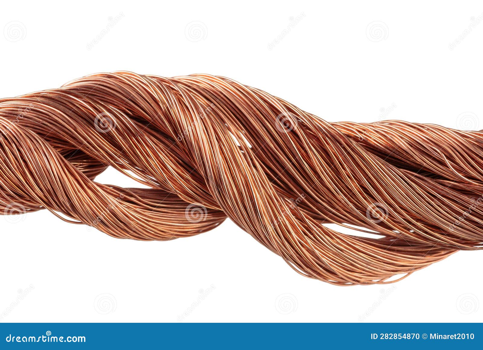 Scrap Copper Wire Cable Line Isolated on White Stock Photo - Image of ...