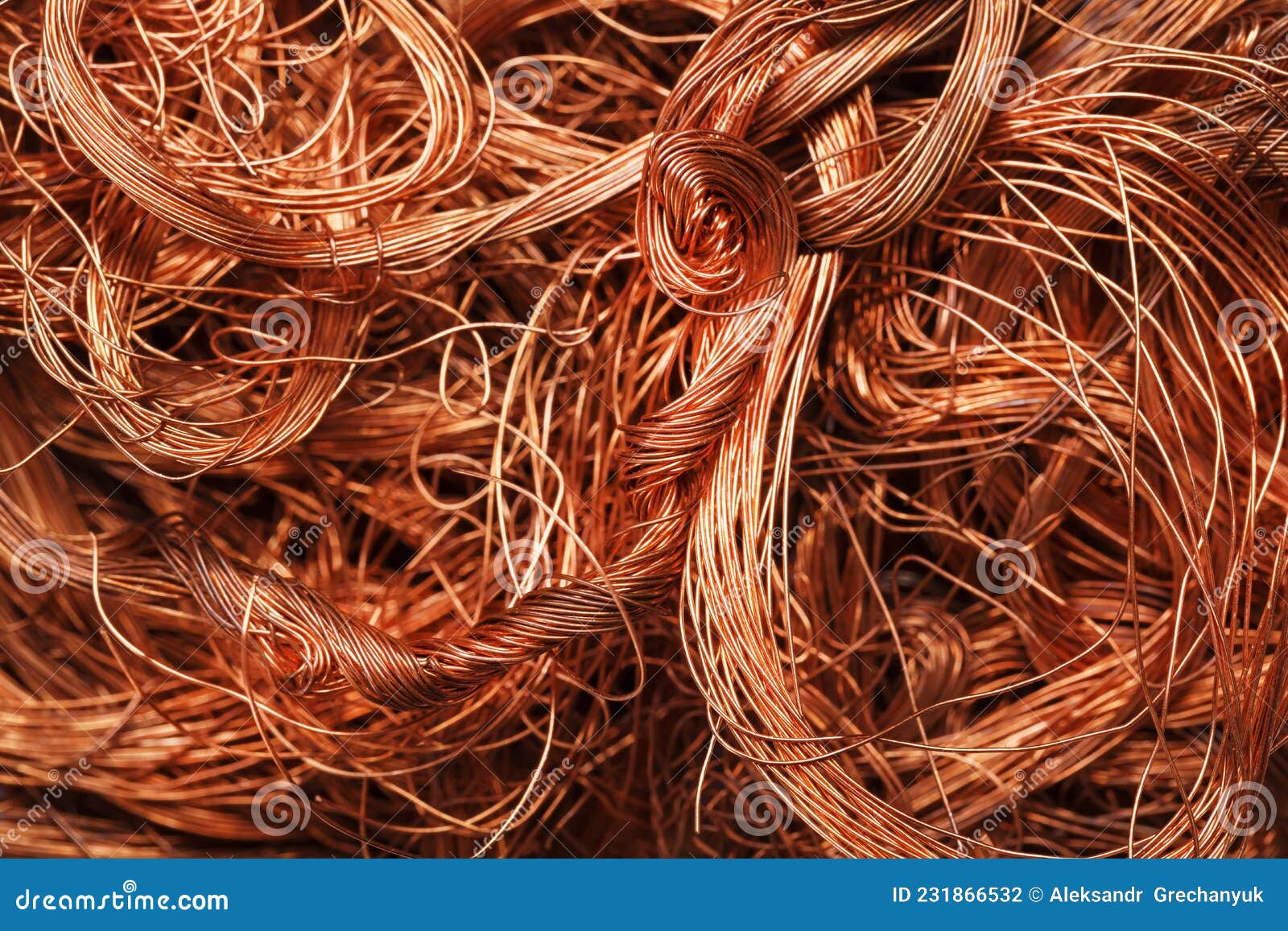 Scrap Copper Wire Fibers As a Background. Stock Photo - Image of design ...