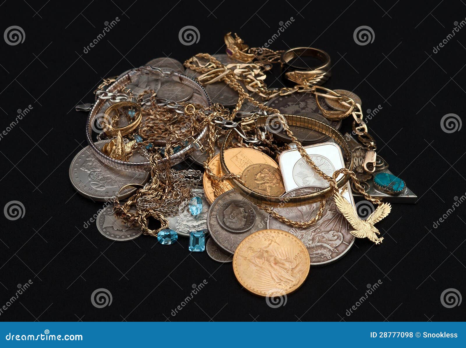 Scrap Gold and Silver with Coins Stock Photo - Image of collectable ...