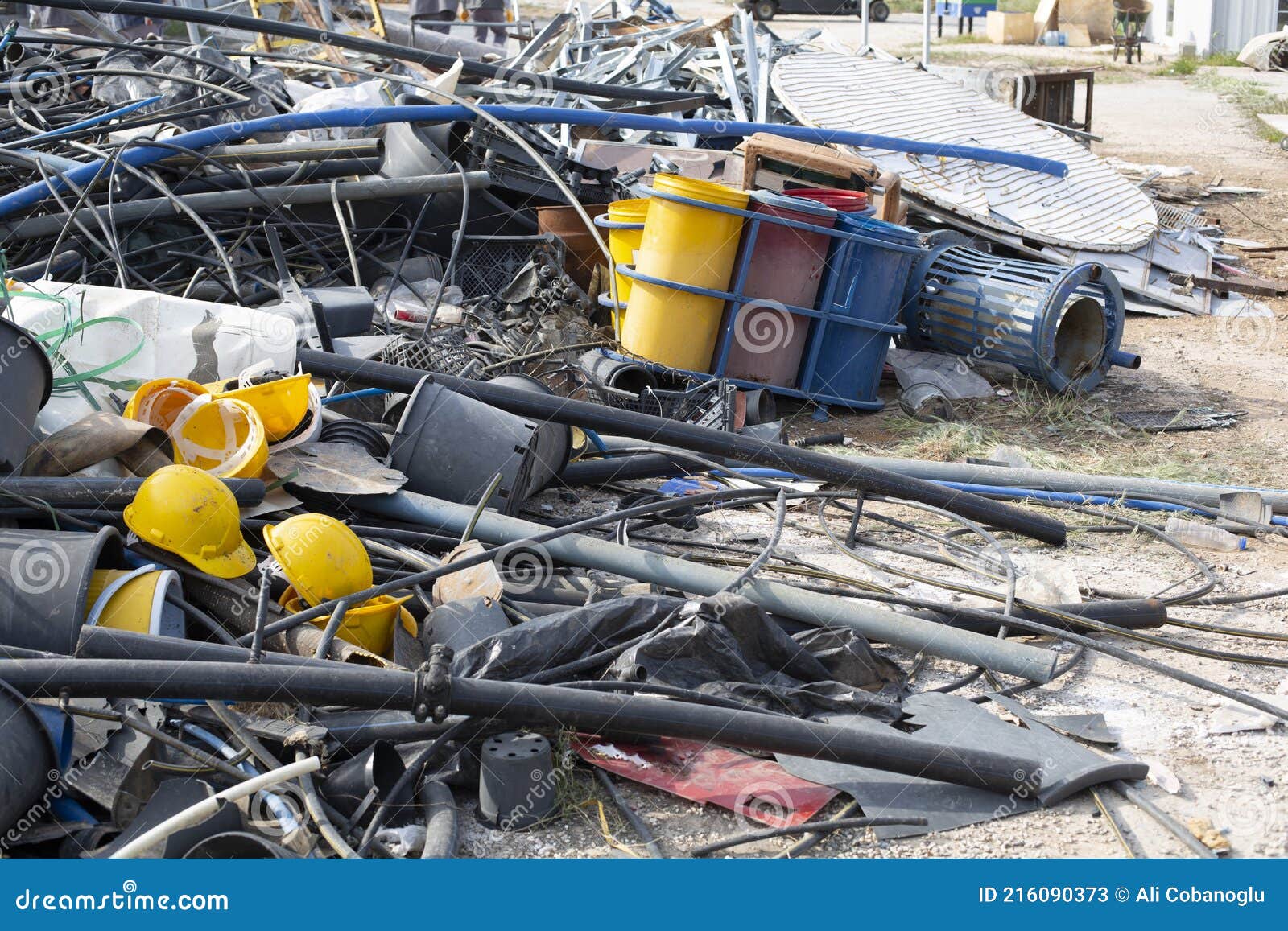A scrap heap of plastics stock image. Image of garbage - 216090373