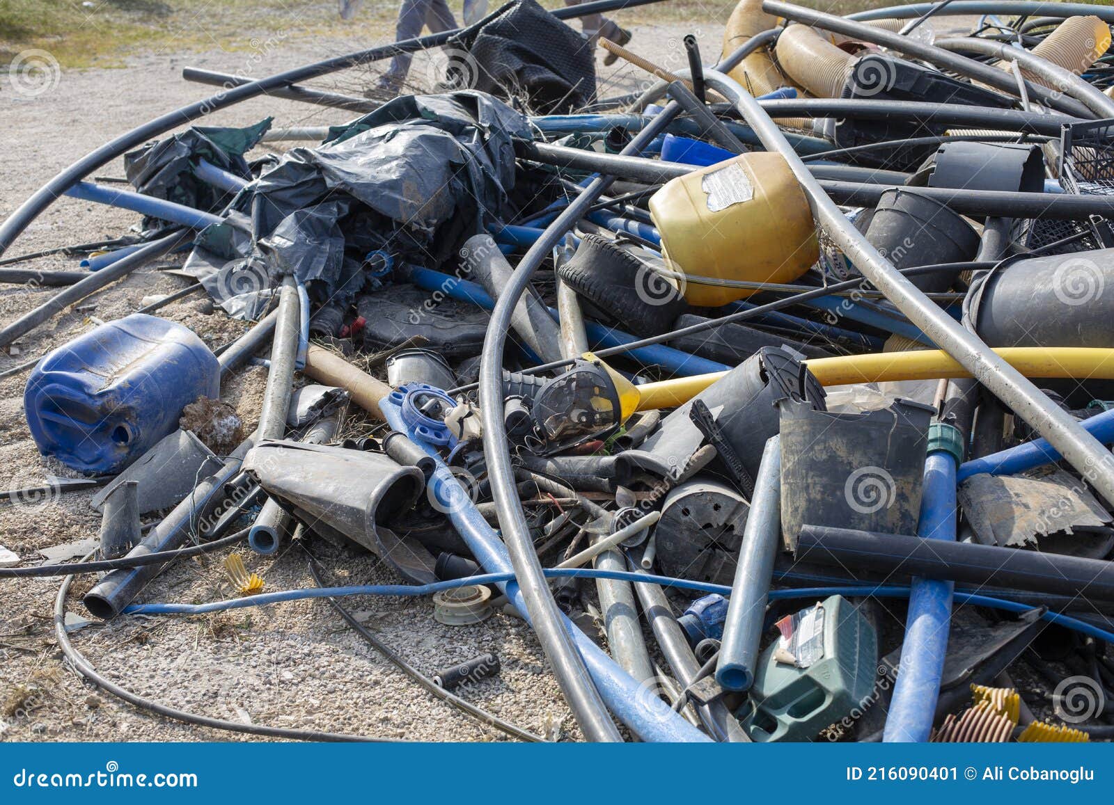 A scrap heap of plastics stock image. Image of garbage - 216090401