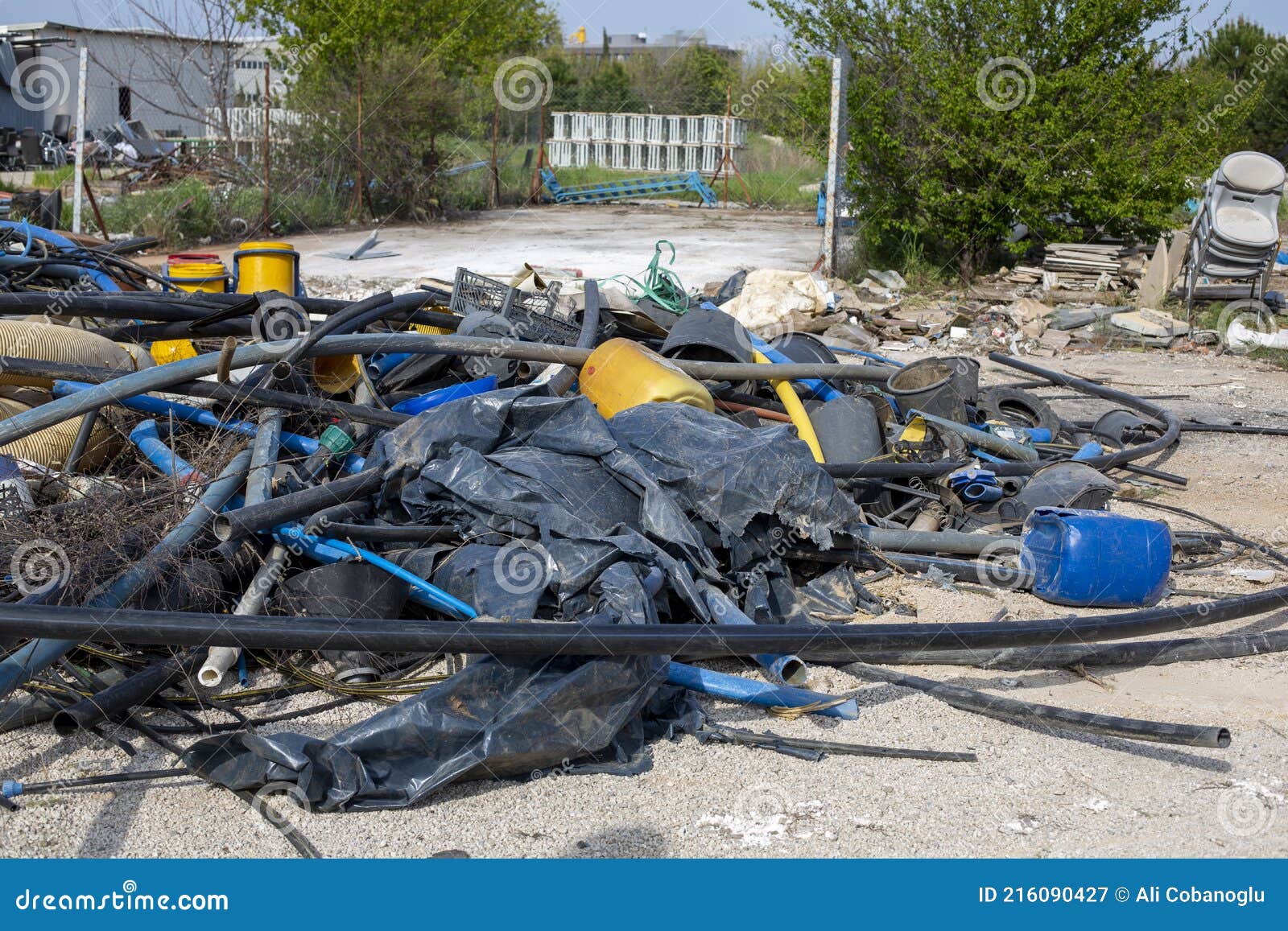 A scrap heap of plastics stock image. Image of damaged - 216090427