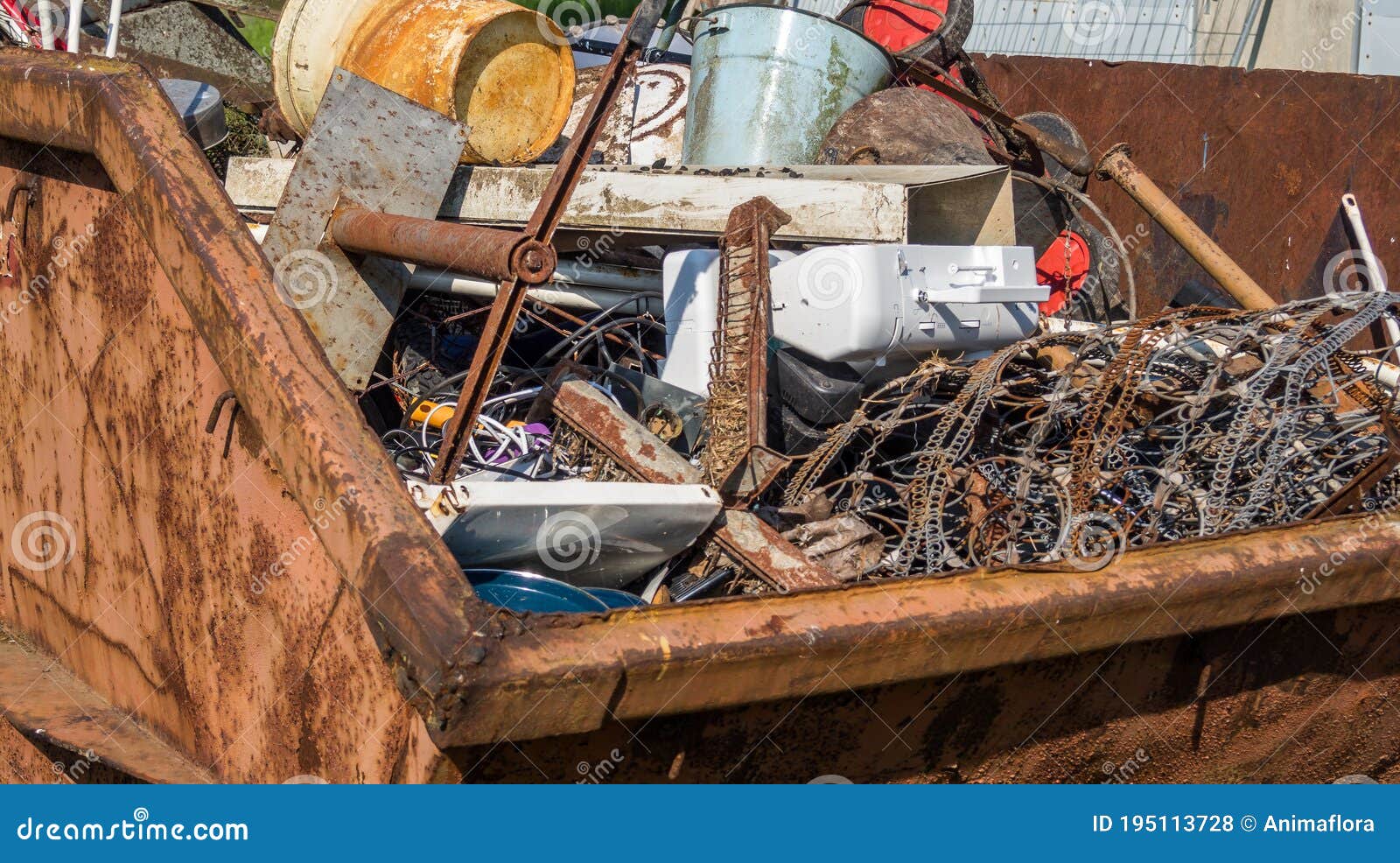 Scrap Iron Container on a Construction Site Stock Photo - Image of hire ...