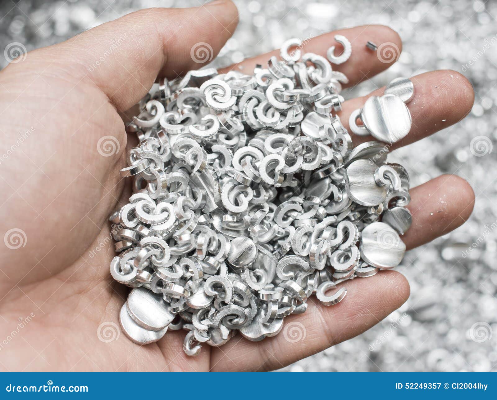Scrap Metal Aluminum in Hand Stock Image - Image of metal, hand: 52249357