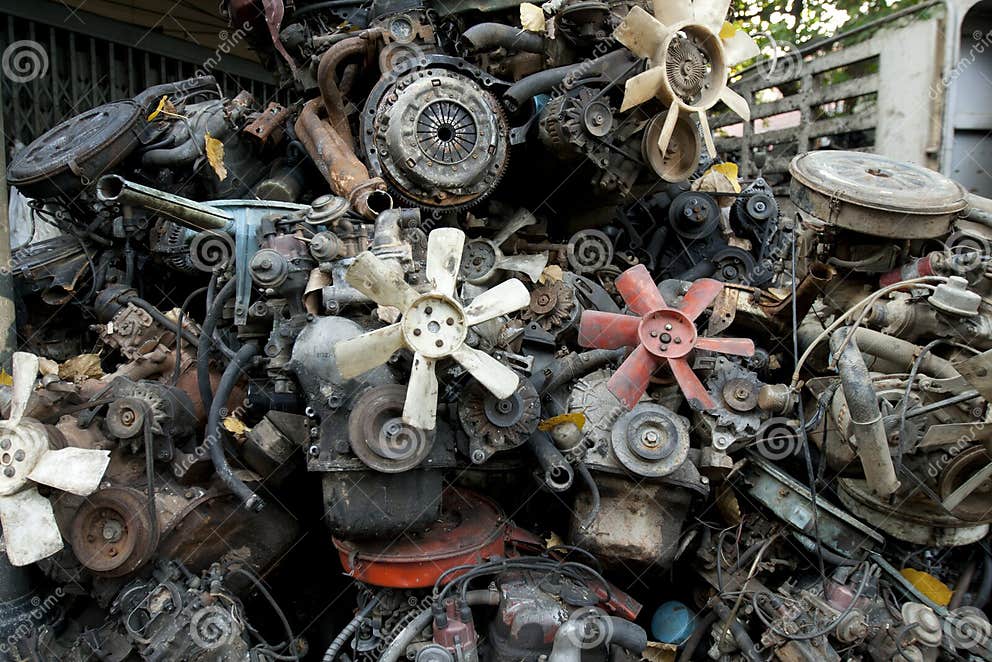 Scrap Metal from Car Engine Stock Photo - Image of junk, scrapped: 27356456