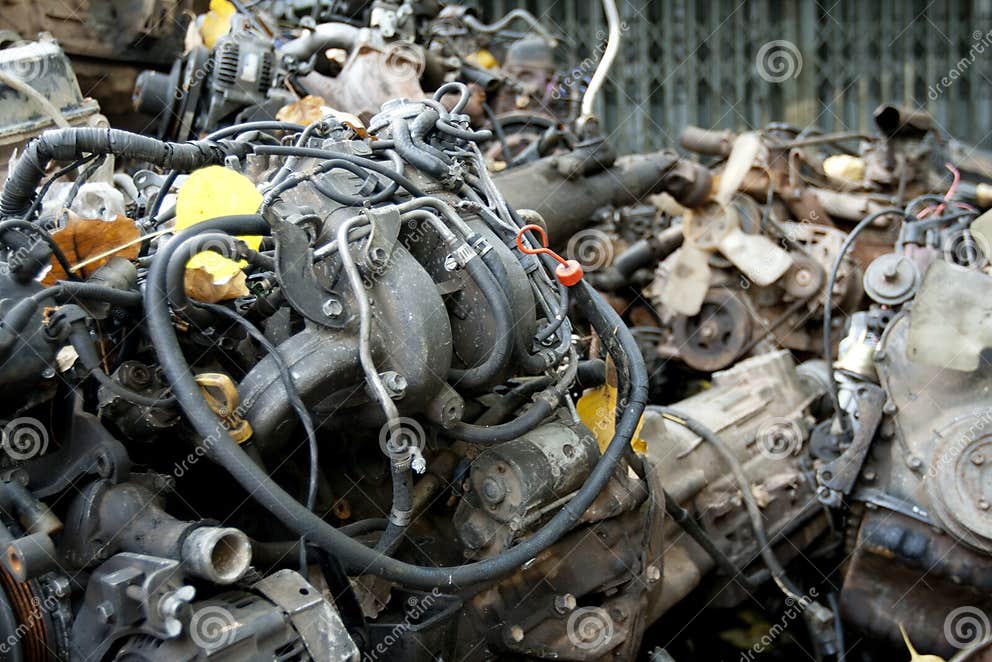 Scrap Metal from Car Engine Stock Image - Image of detail, element ...