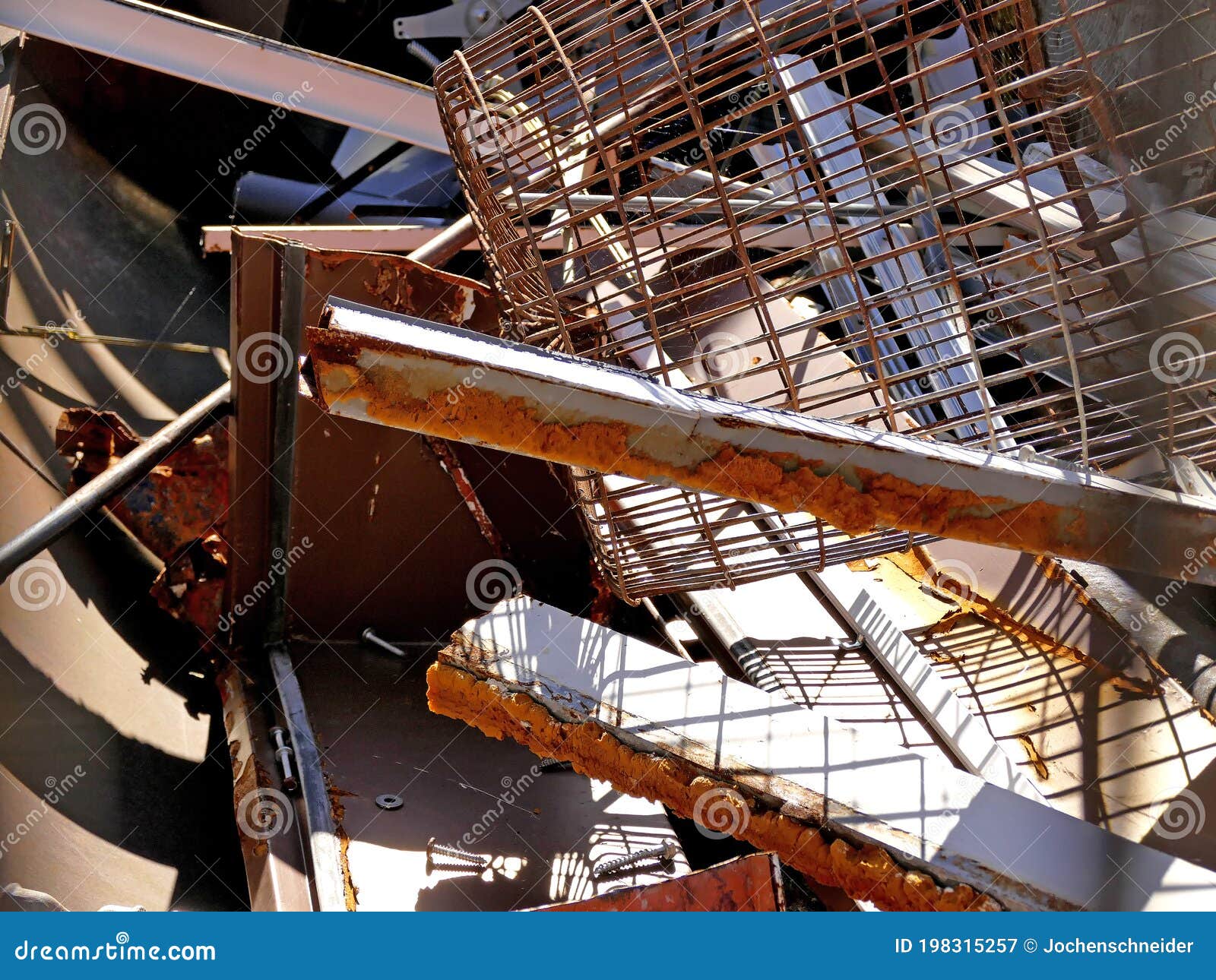 Scrap metal in a container stock image. Image of recycle - 198315257