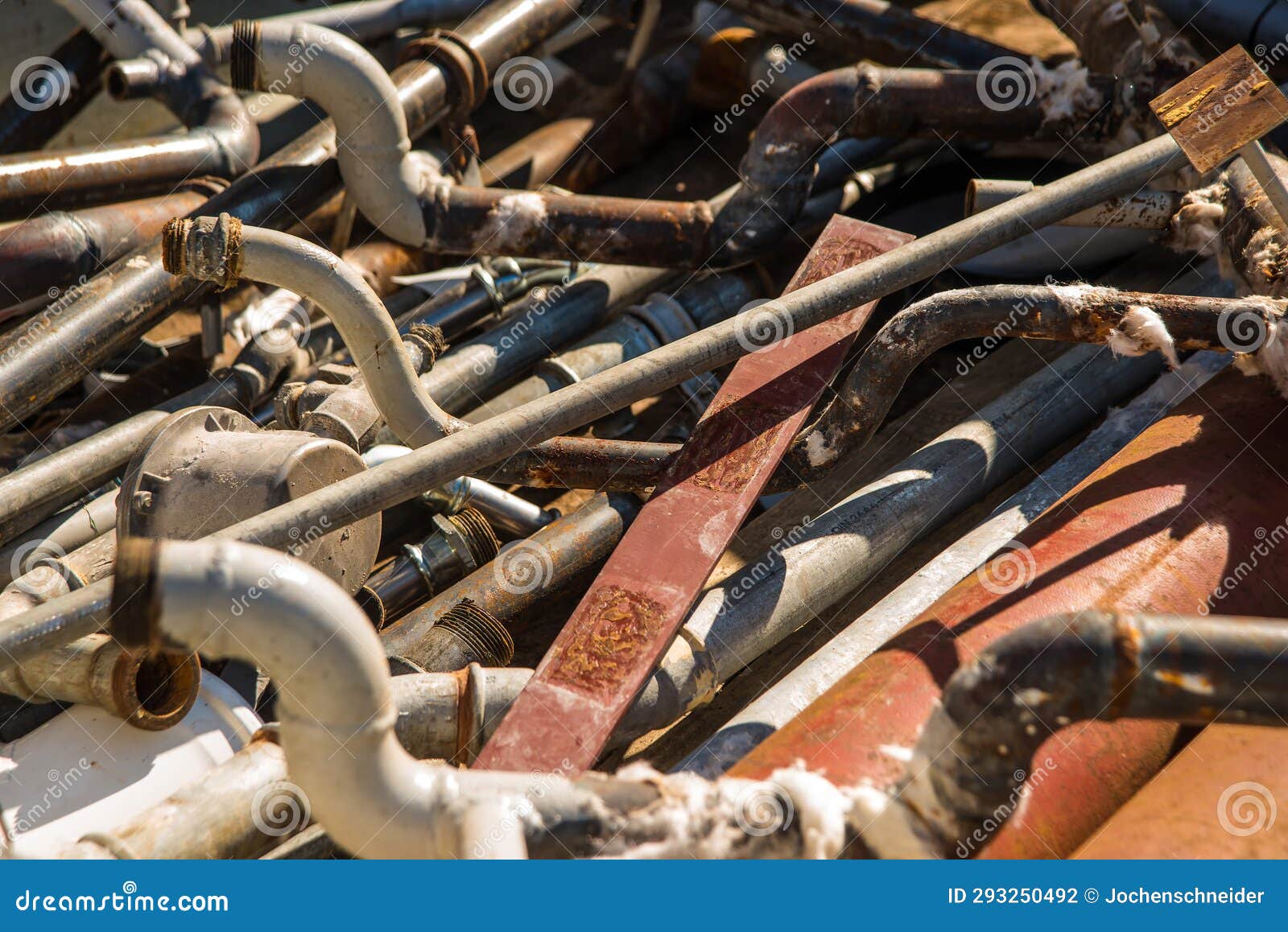 Scrap metal in a container stock photo. Image of iron - 293250492