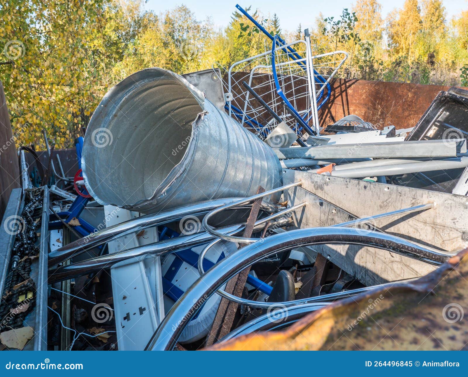 Scrap metal in a container stock image. Image of dirty - 264496845