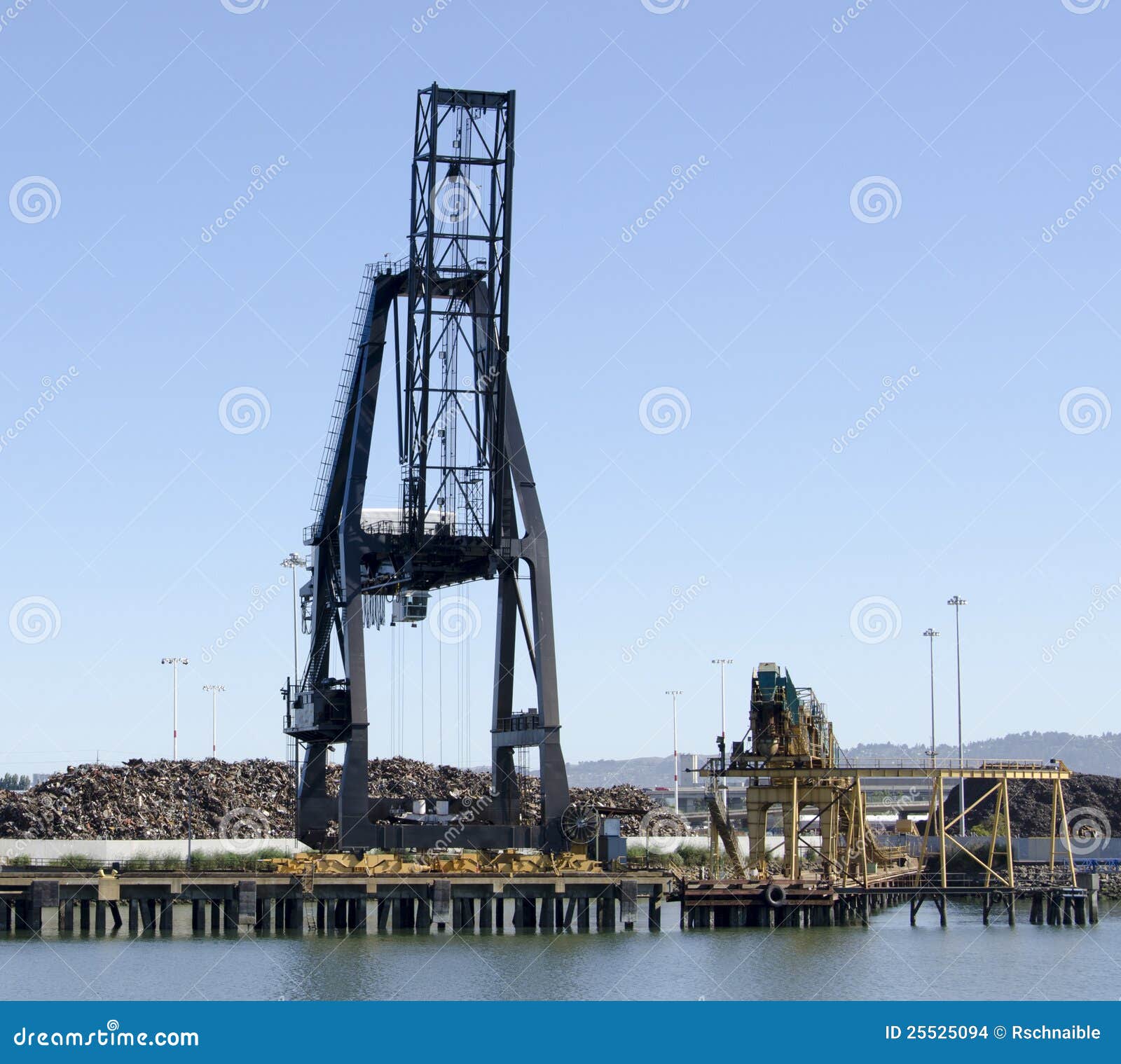 Scrap Metal Crane at Port stock photo. Image of loading - 25525094