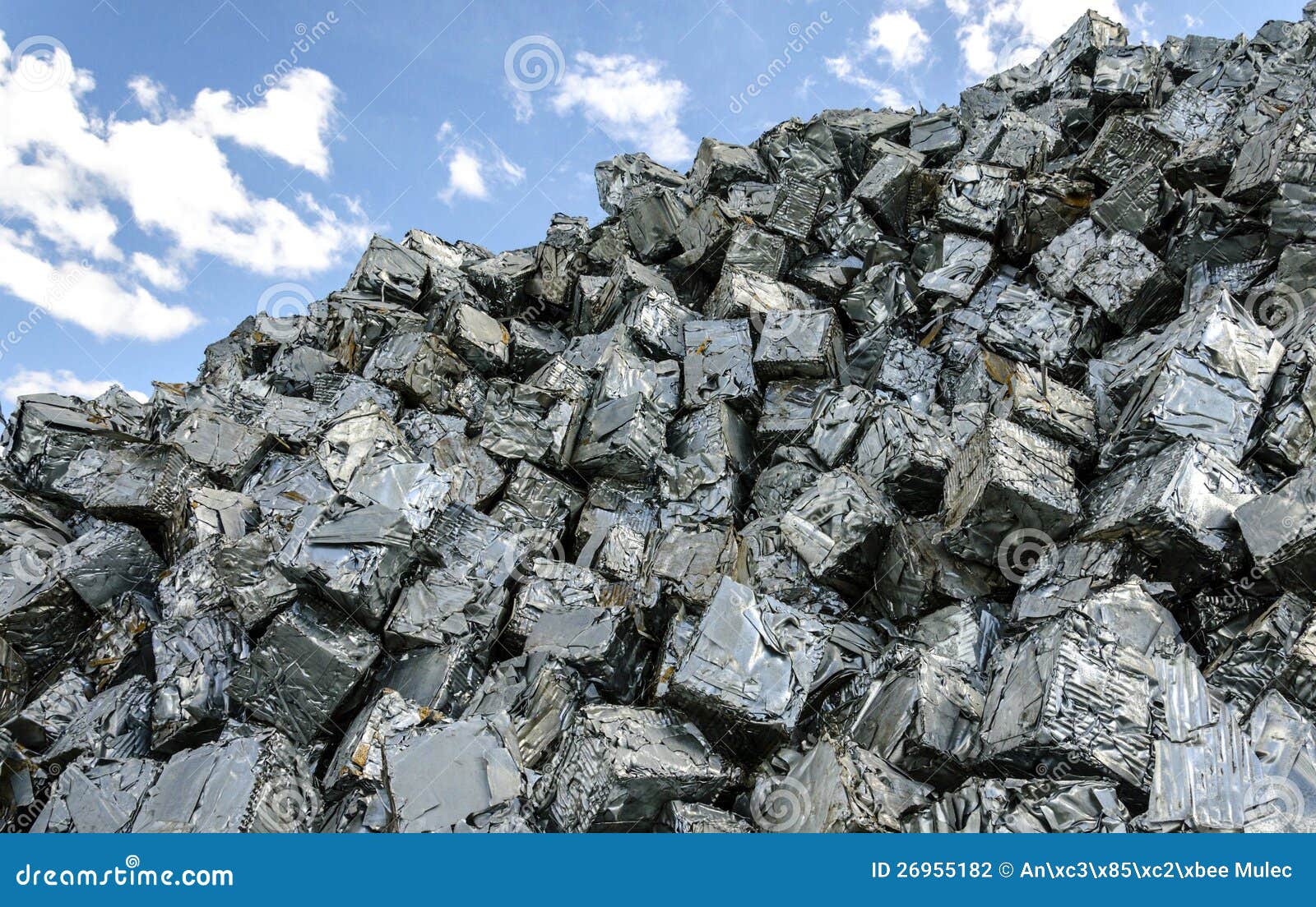 Scrap metal cubes stock photo. Image of recycle, waste - 26955182