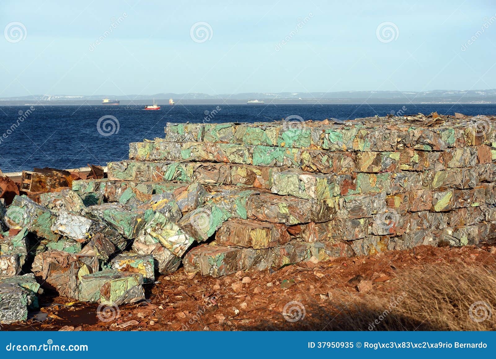 Scrap metal cubes stock image. Image of piled, scrap - 37950935