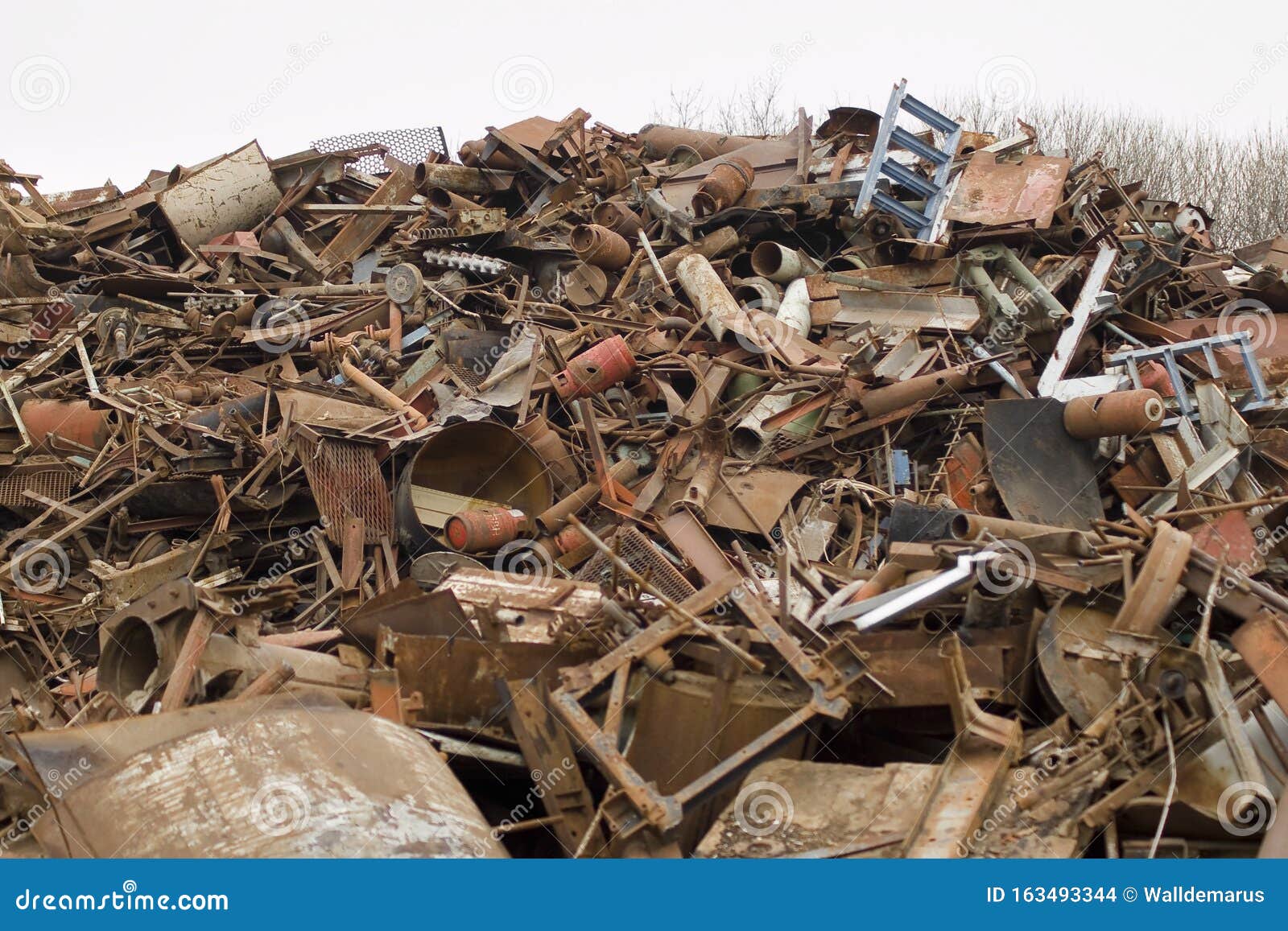Scrap metal dump stock photo. Image of iron, conversion - 163493344