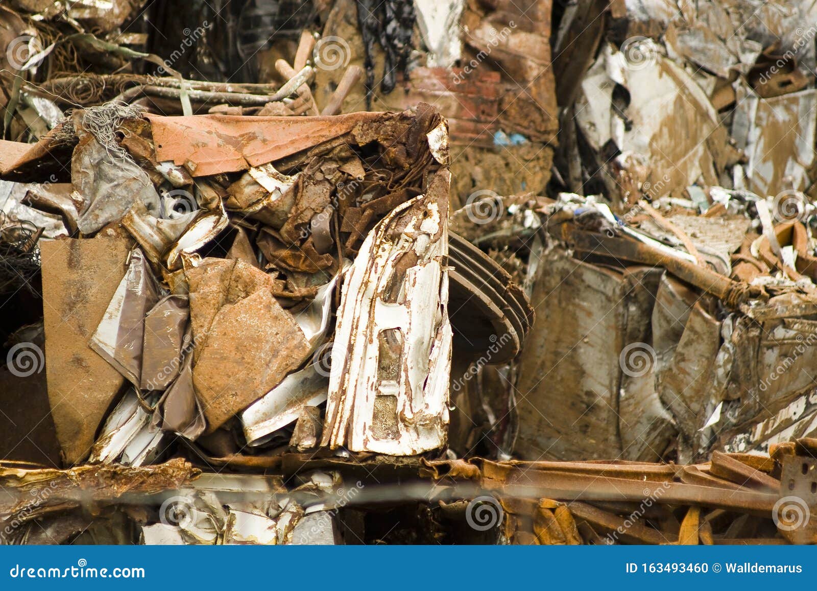 Scrap metal dump stock photo. Image of recycling, salvaging - 163493460