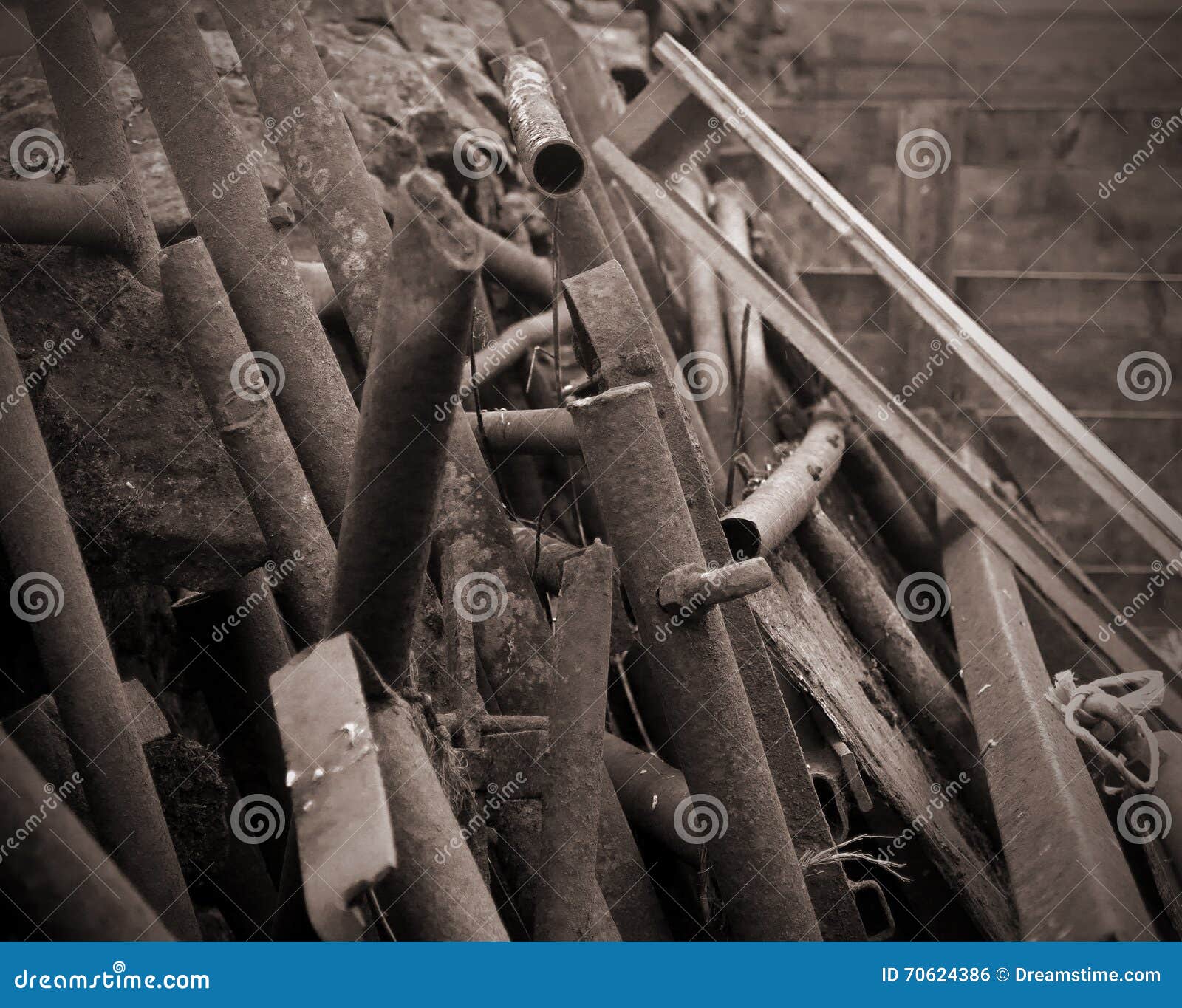 Scrap Metal stock photo. Image of wall, farm, rural, network - 70624386