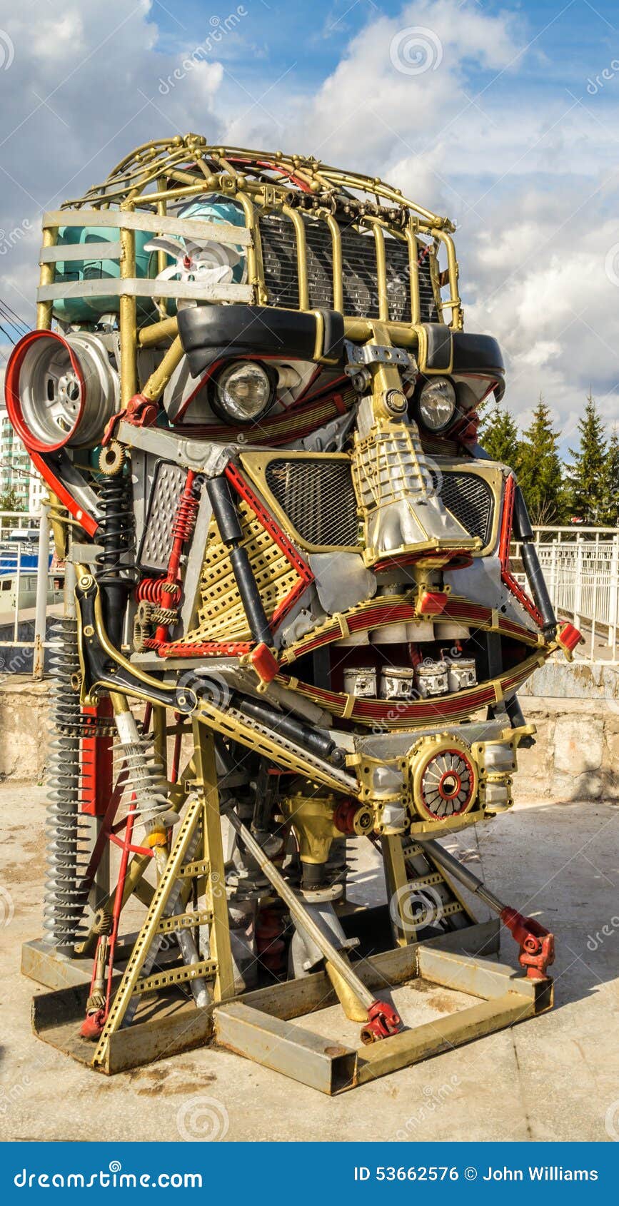 Scrap Metal Human Robot Head Stock Photo - Image of used, modernism ...