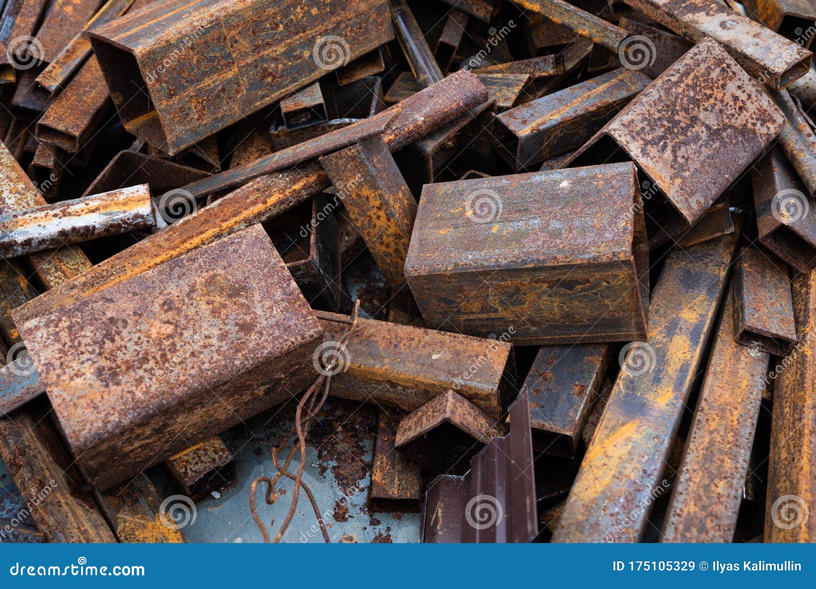 Scrap Metal Pieces Covered by Rust Stock Image - Image of rough, rusty ...