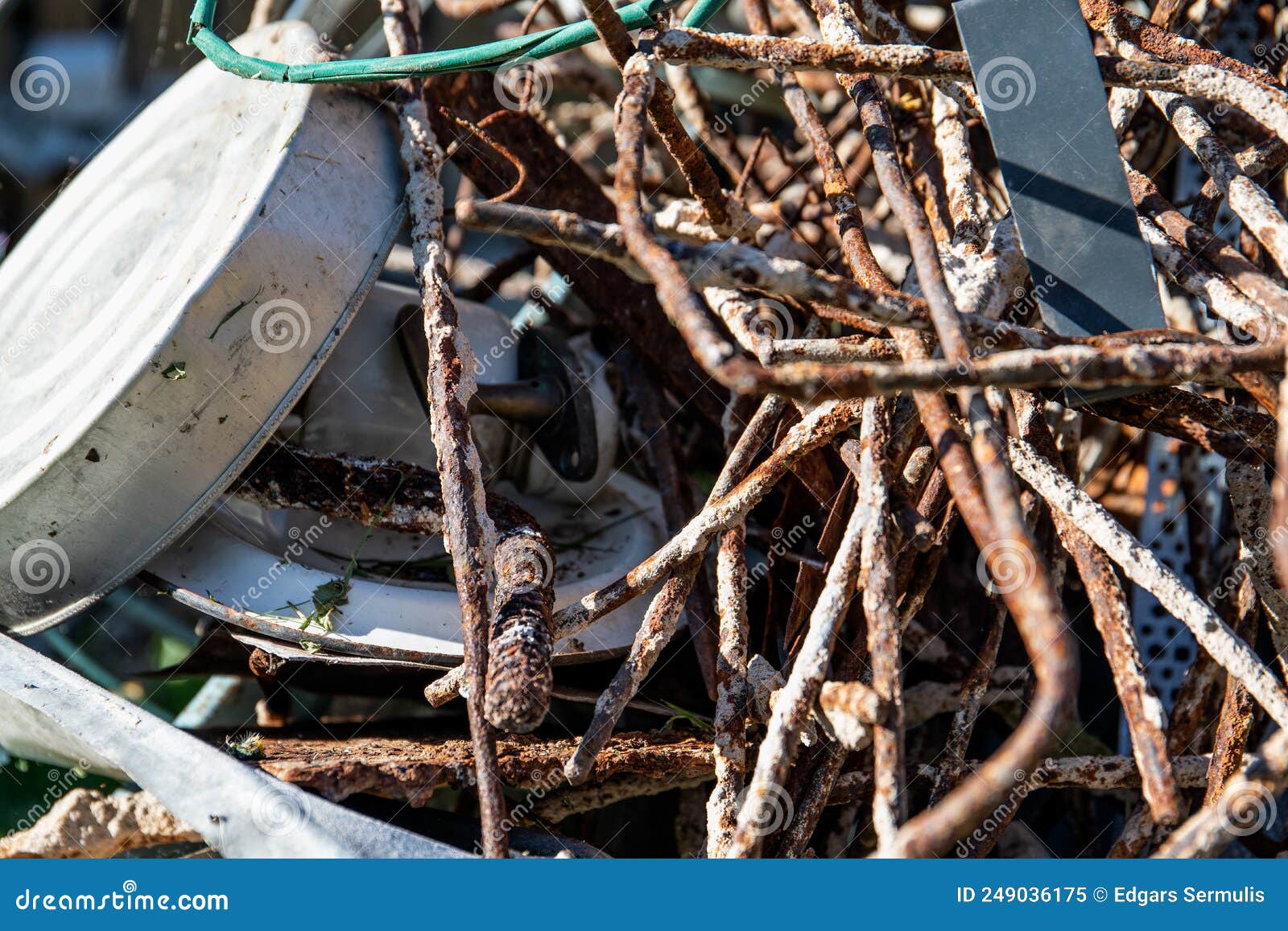 Scrap Metal and Recycling. Backyard and Cleaning Concept Stock Image ...