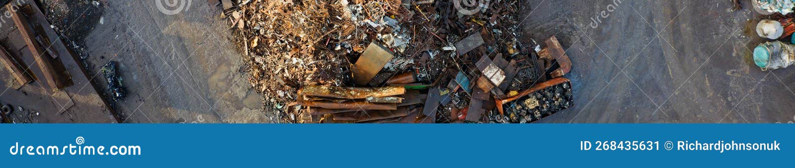 Scrap Metal Recycling Compound Viewed from Above Stock Image - Image of ...