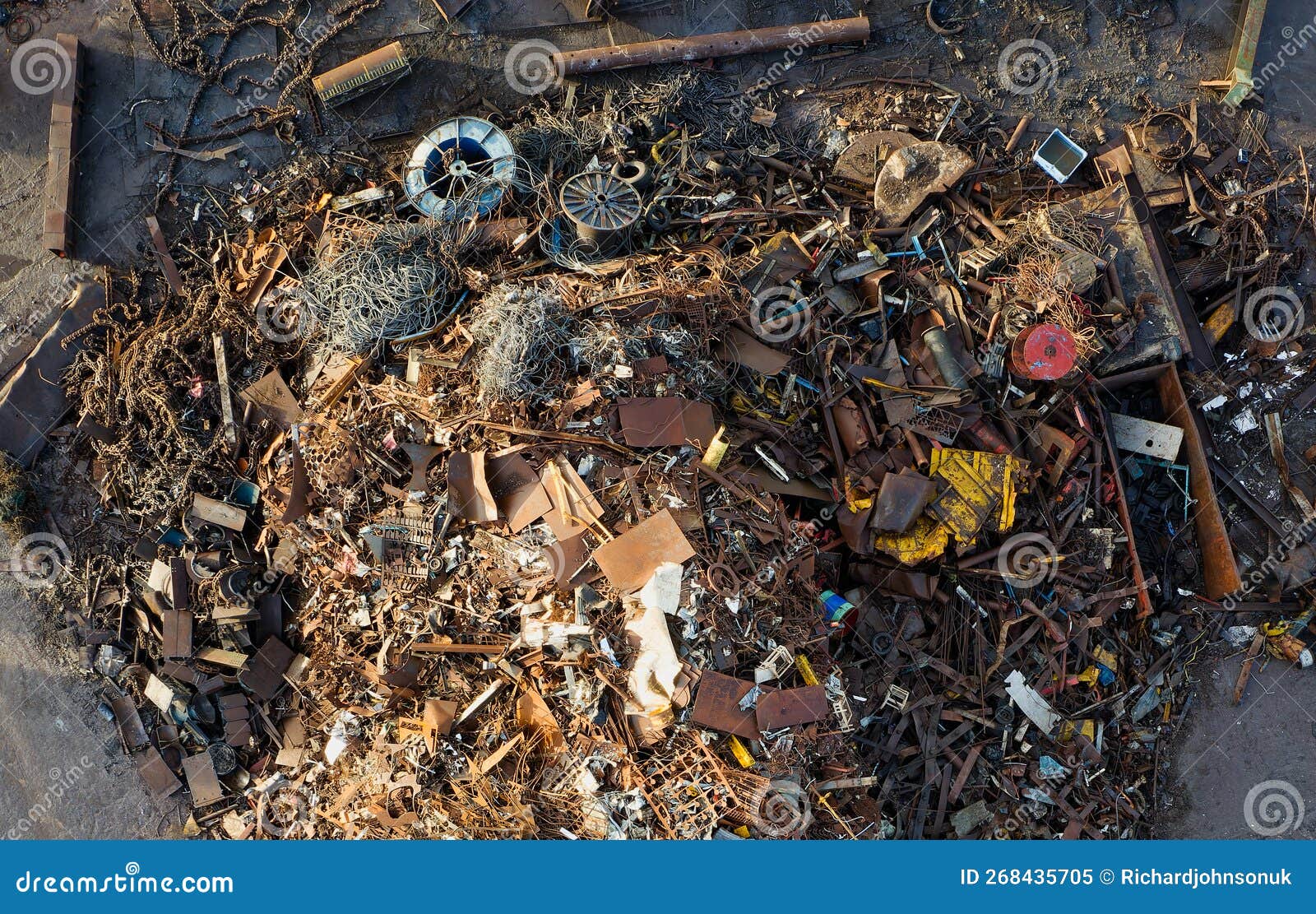 Scrap Metal Recycling Compound Viewed from Above Stock Image - Image of ...