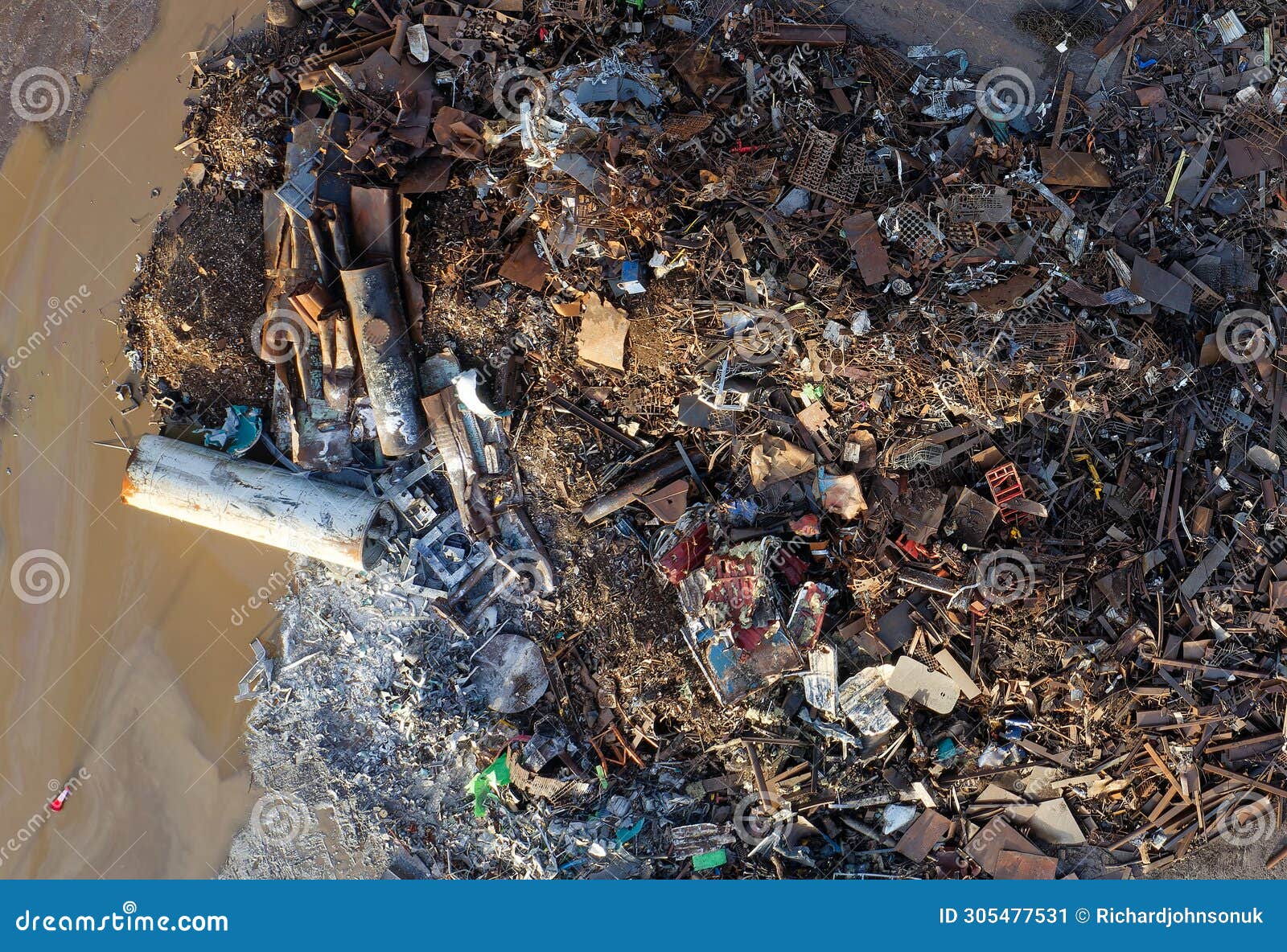 Scrap Metal Recycling Compound Viewed from Above Stock Image - Image of ...