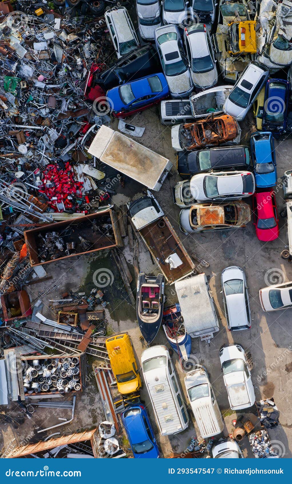 Car Compound for Scrap Metal Recycling Viewed from Above Stock Image ...