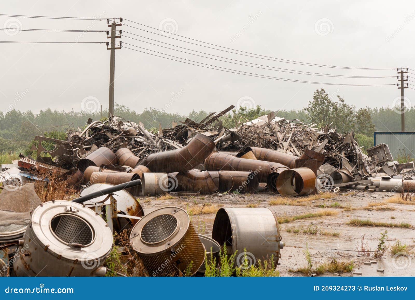 Scrap Metal on the Site is Ready for Recycling. Stock Image - Image of ...