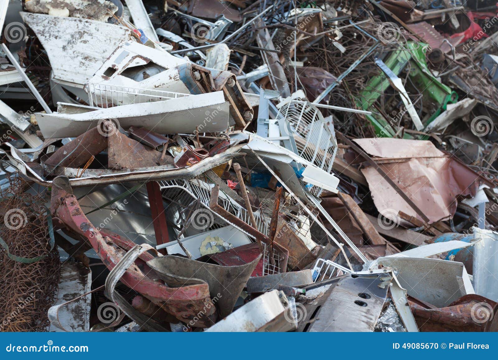 Scrap metal in a stack stock photo. Image of chunks, outdoors - 49085670