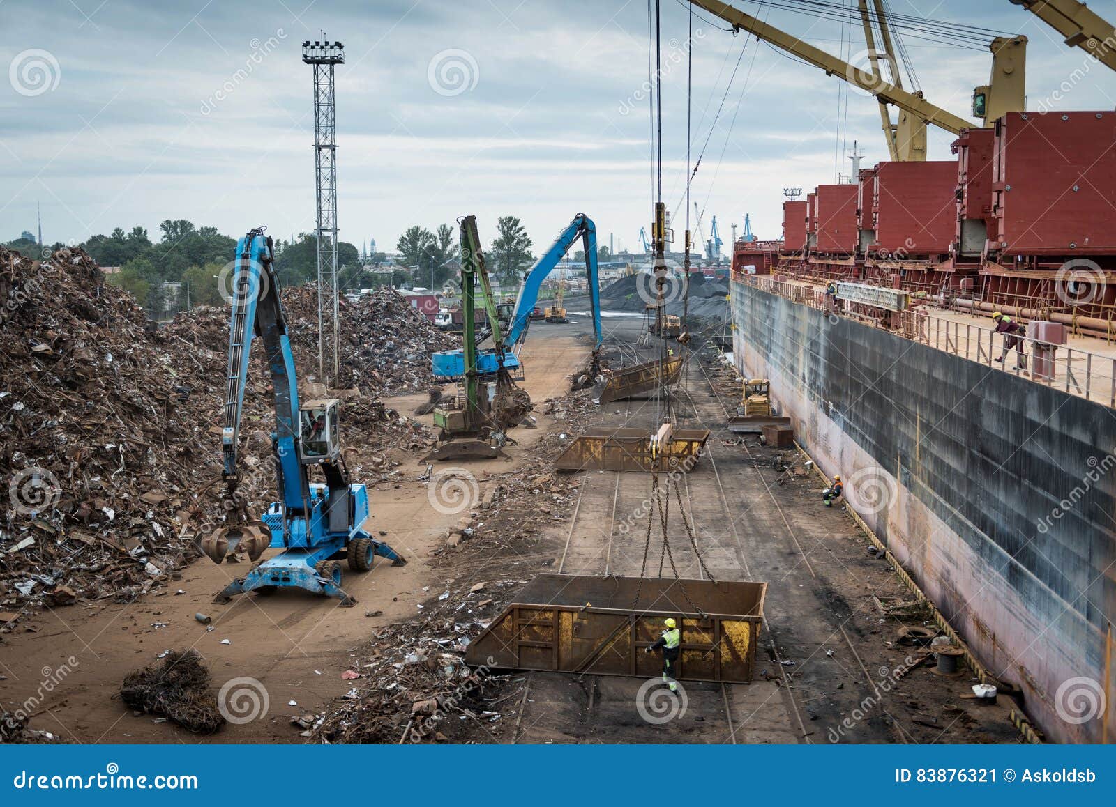 Scrap Metal Transshipment Port. Stock Image - Image of handling, cargo ...
