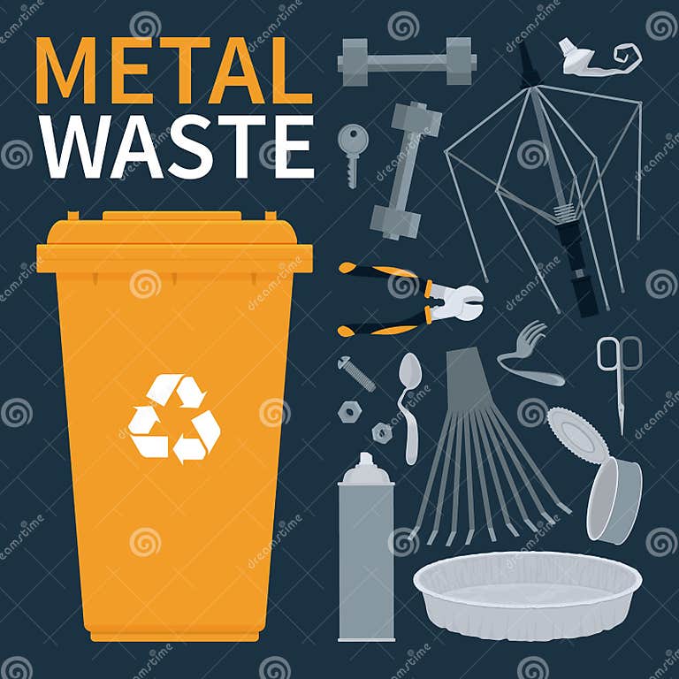 Scrap Metal Waste Objects in Vector Stock Vector - Illustration of ...