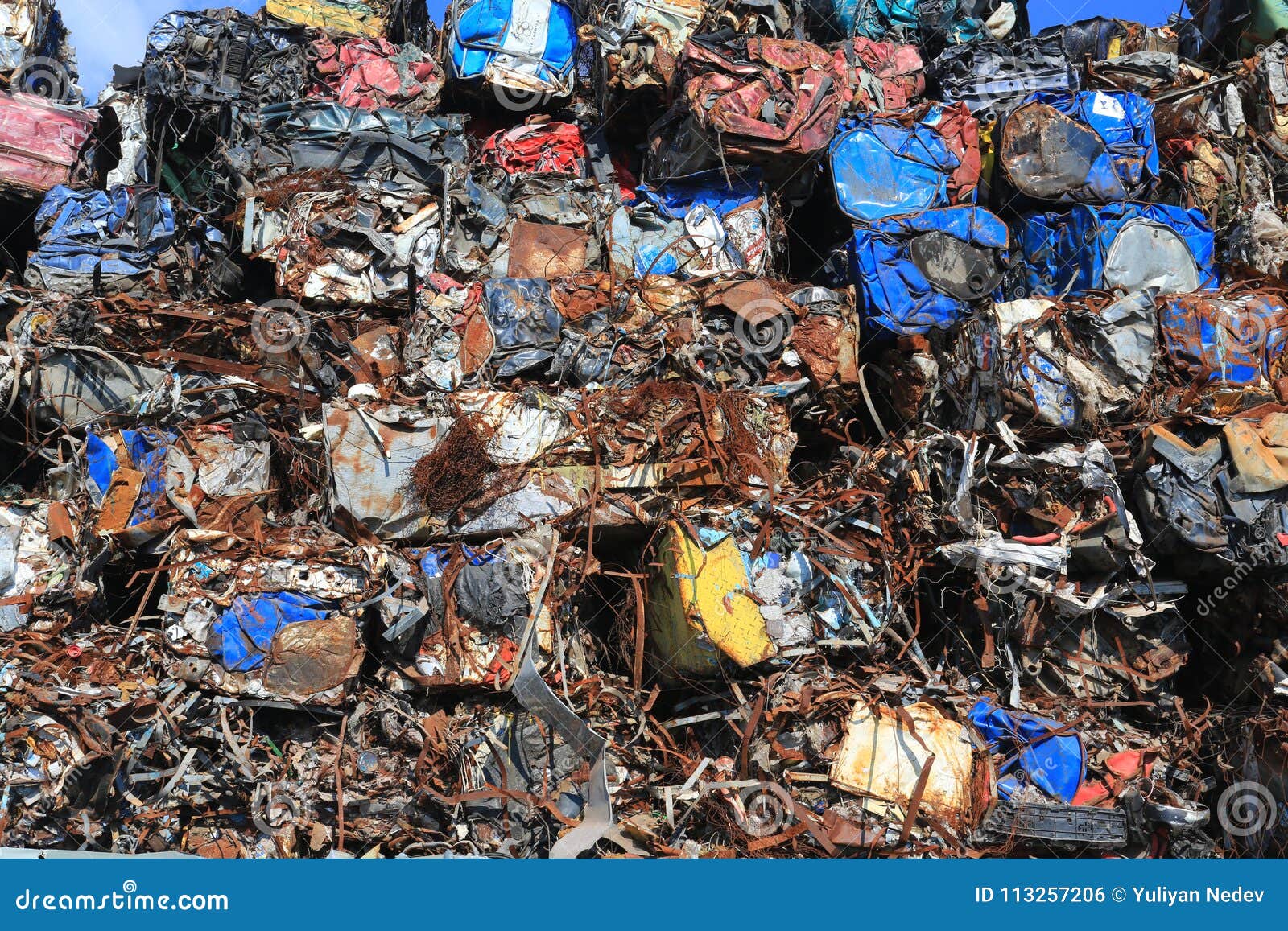 Scrap Metal, Wrecked and Crushed Parts Stock Photo - Image of landfill ...
