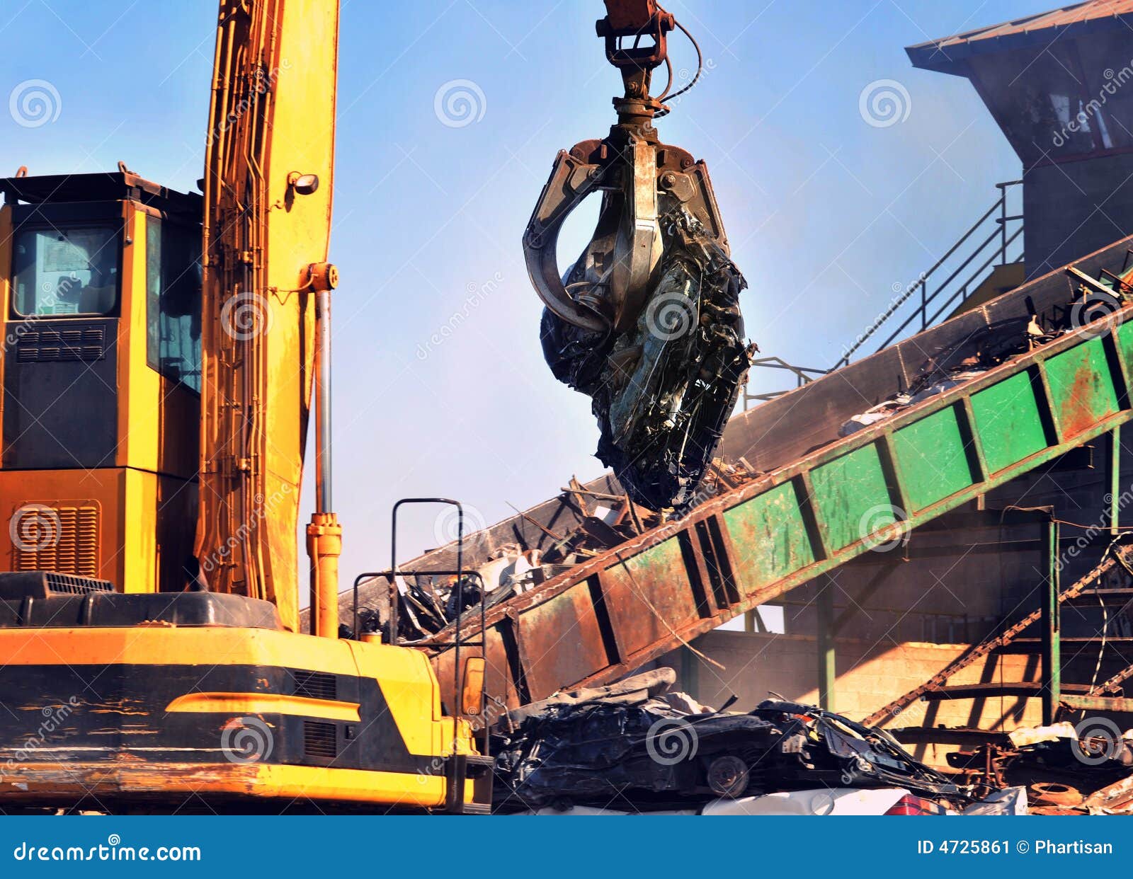 Bulldozer With Scrap Metal Royalty-Free Stock Image | CartoonDealer.com ...
