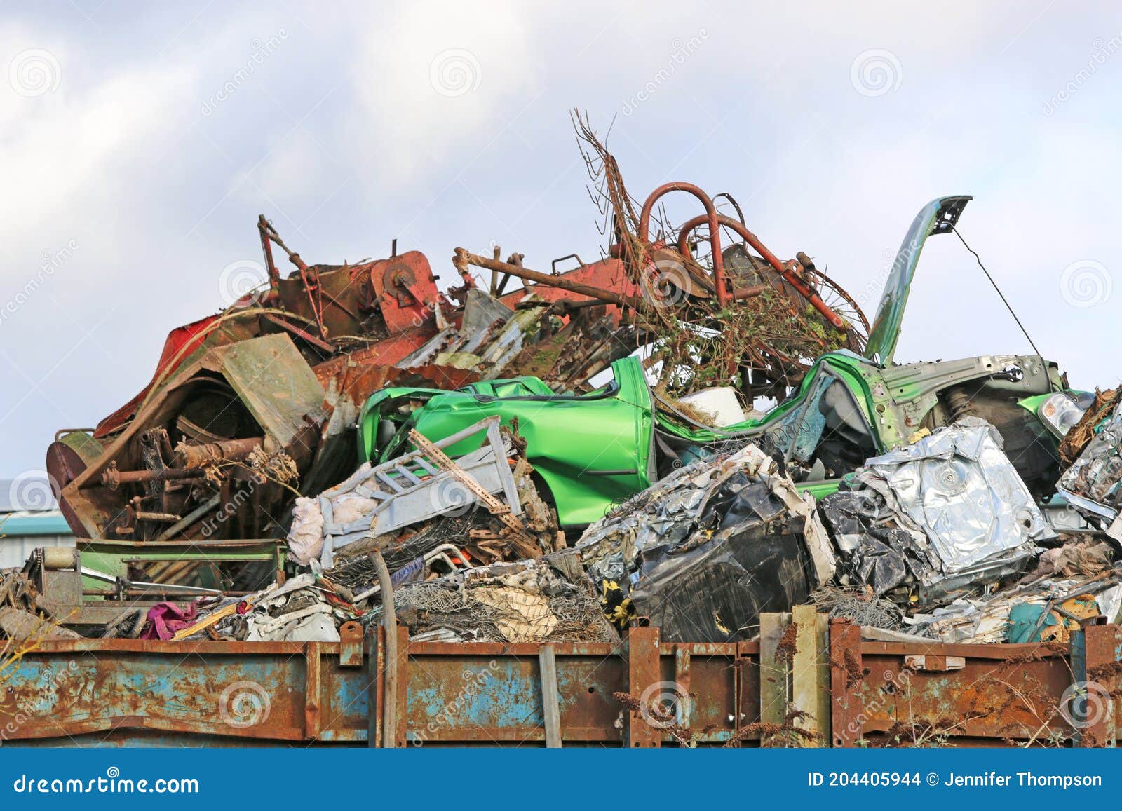 Scrap Metal Yard for Recycling Stock Photo - Image of iron, damaged ...