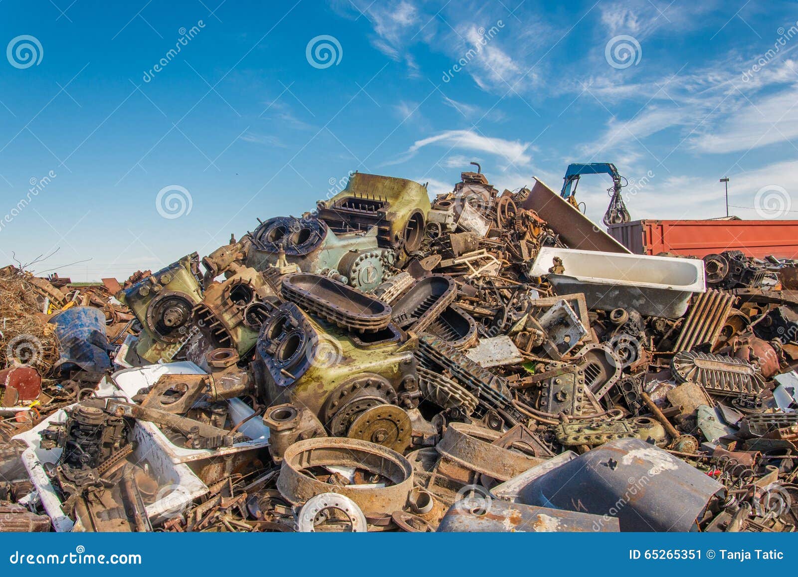 Scrap metals stock image. Image of rust, crane, ecology - 65265351